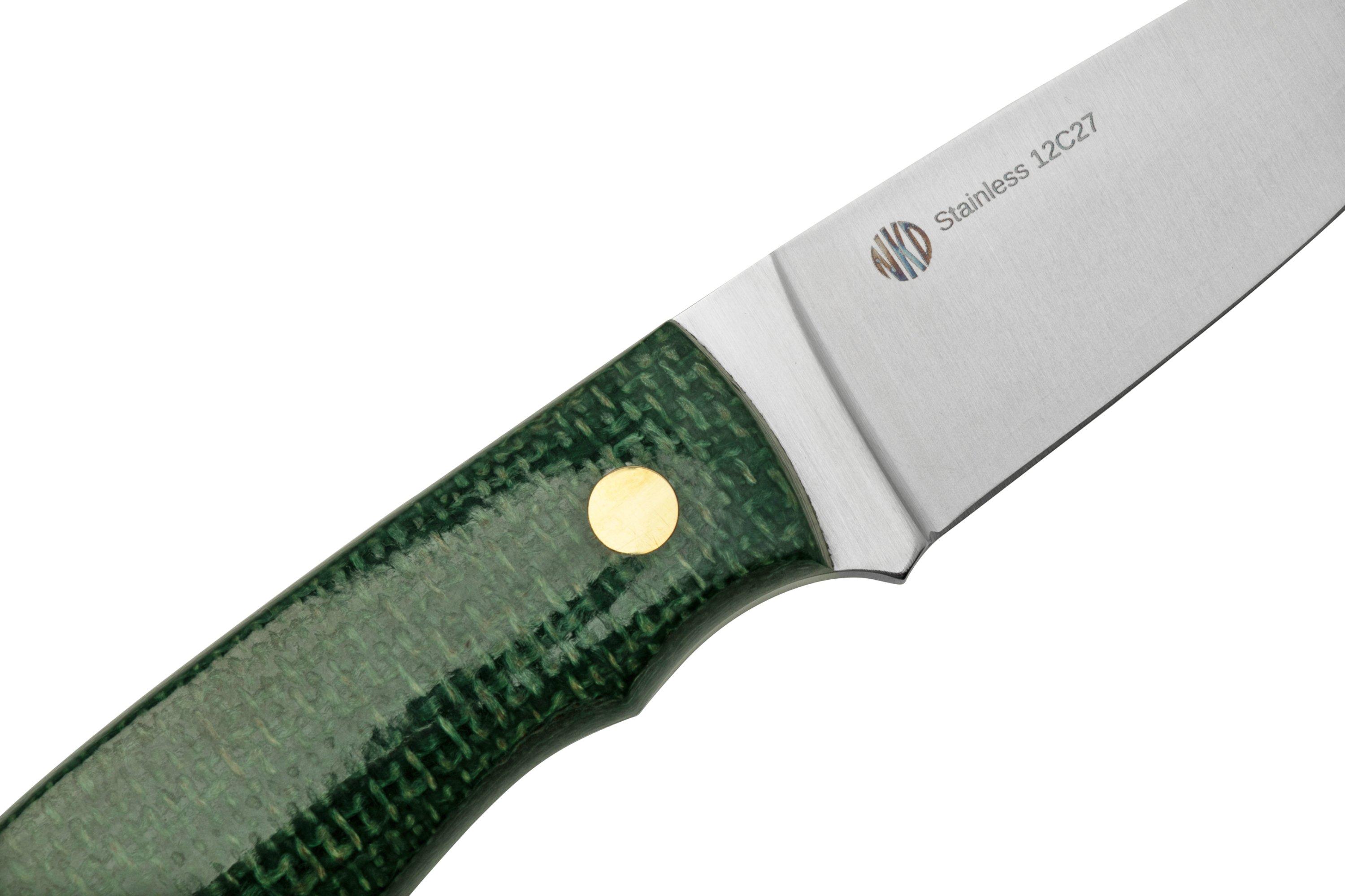 Nordic Knife Design Lizard 75 2034, Forest Green Canvas Micarta fixed ...