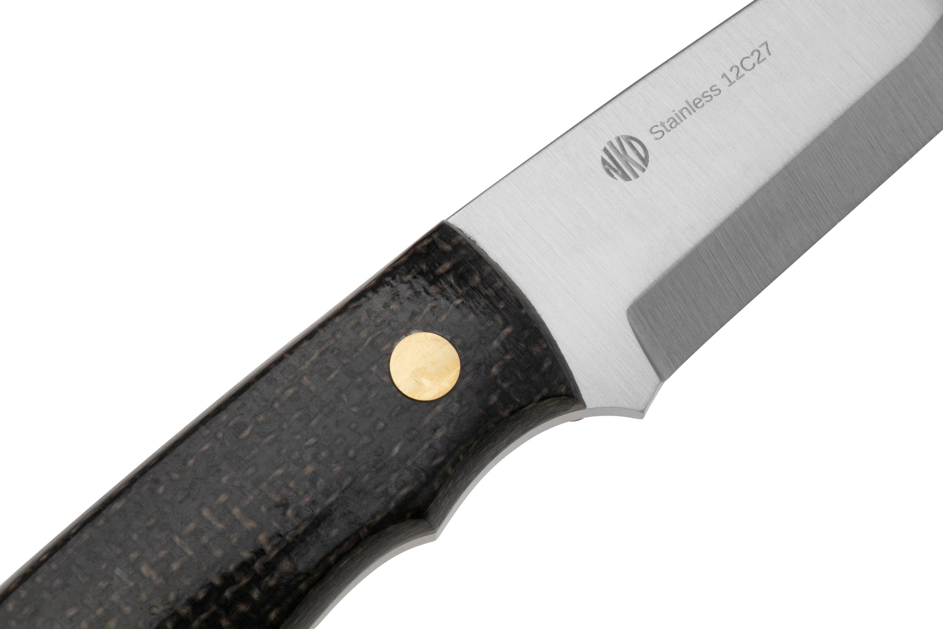 Nordic Knife Design Lizard 75 2037 Scandi, Bison Canvas Micarta, fixed ...