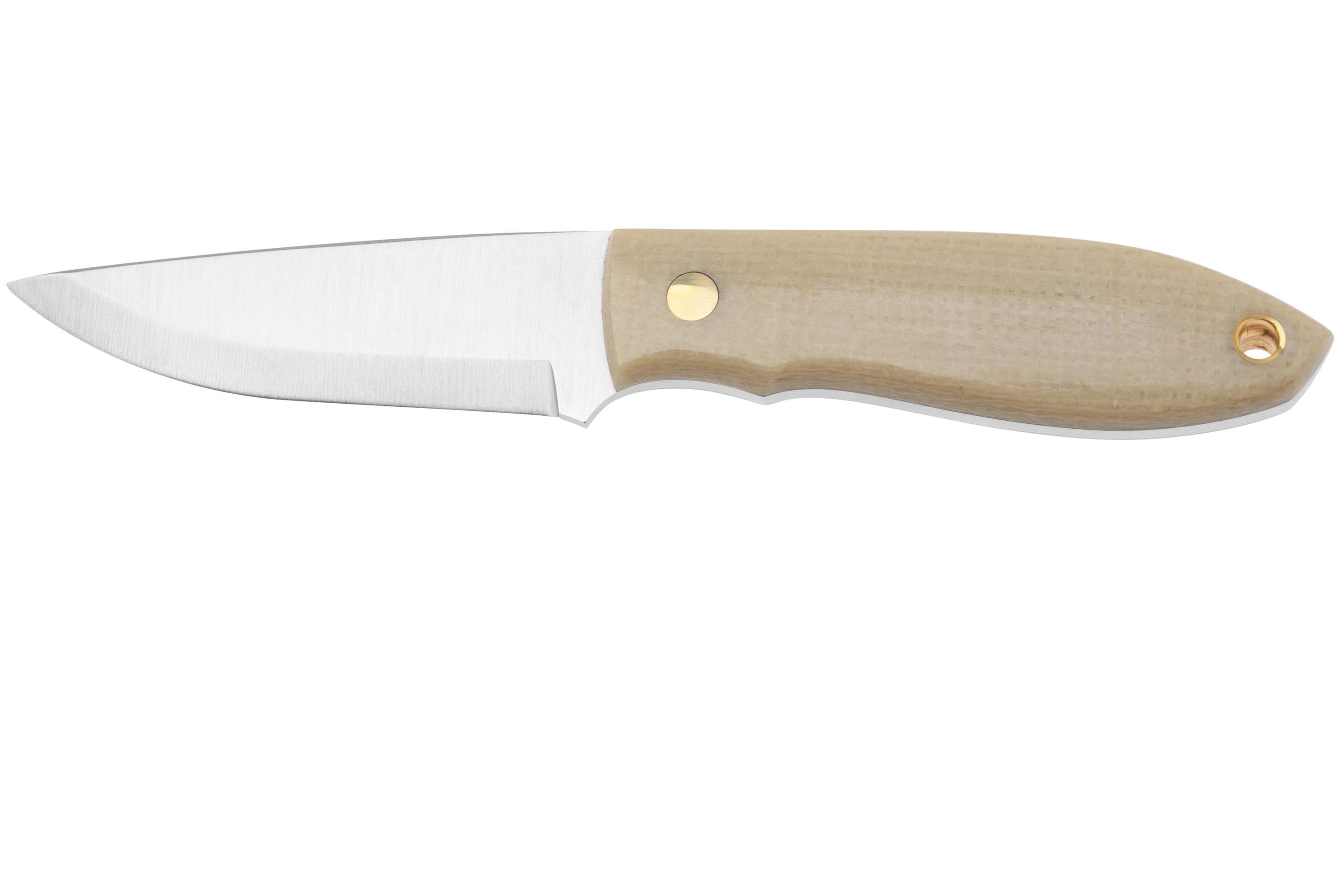 Nordic Knife Design Lizard 75 2038 Scandi, Ecru Canvas Micarta ...