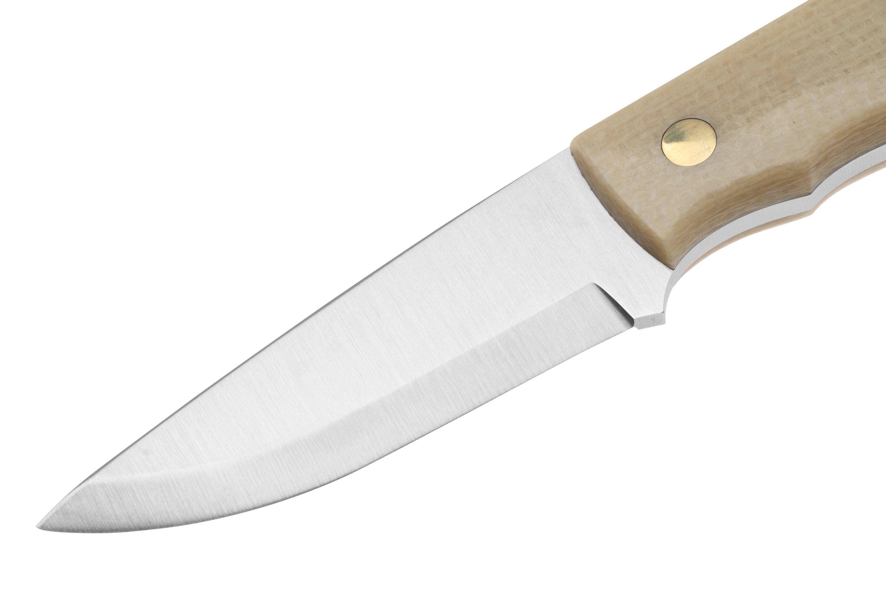 Nordic Knife Design Lizard 75 2038 Scandi, Ecru Canvas Micarta ...