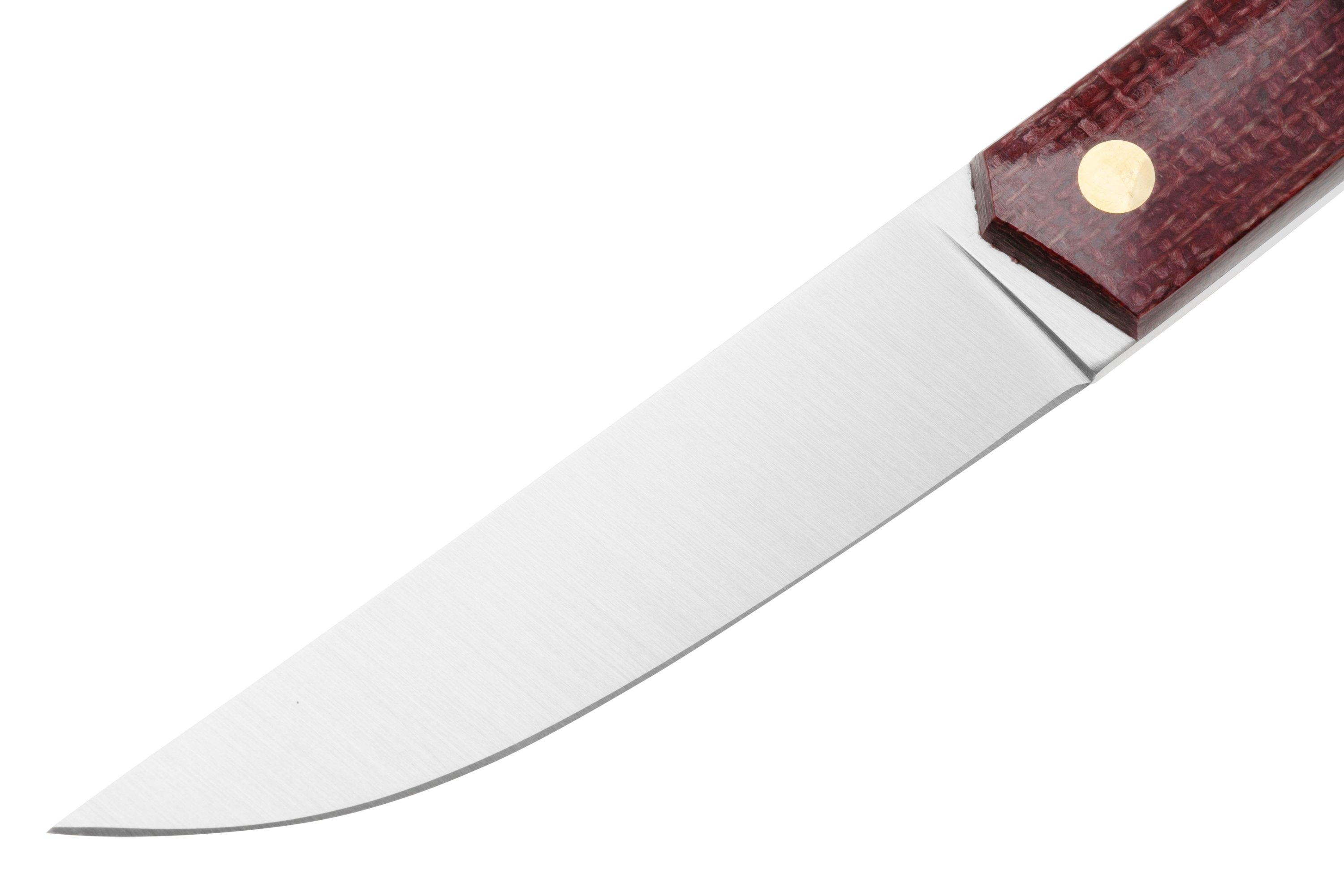 Nordic Knife Design Stoat 100 2072, Plum Canvas Micarta fixed knife ...