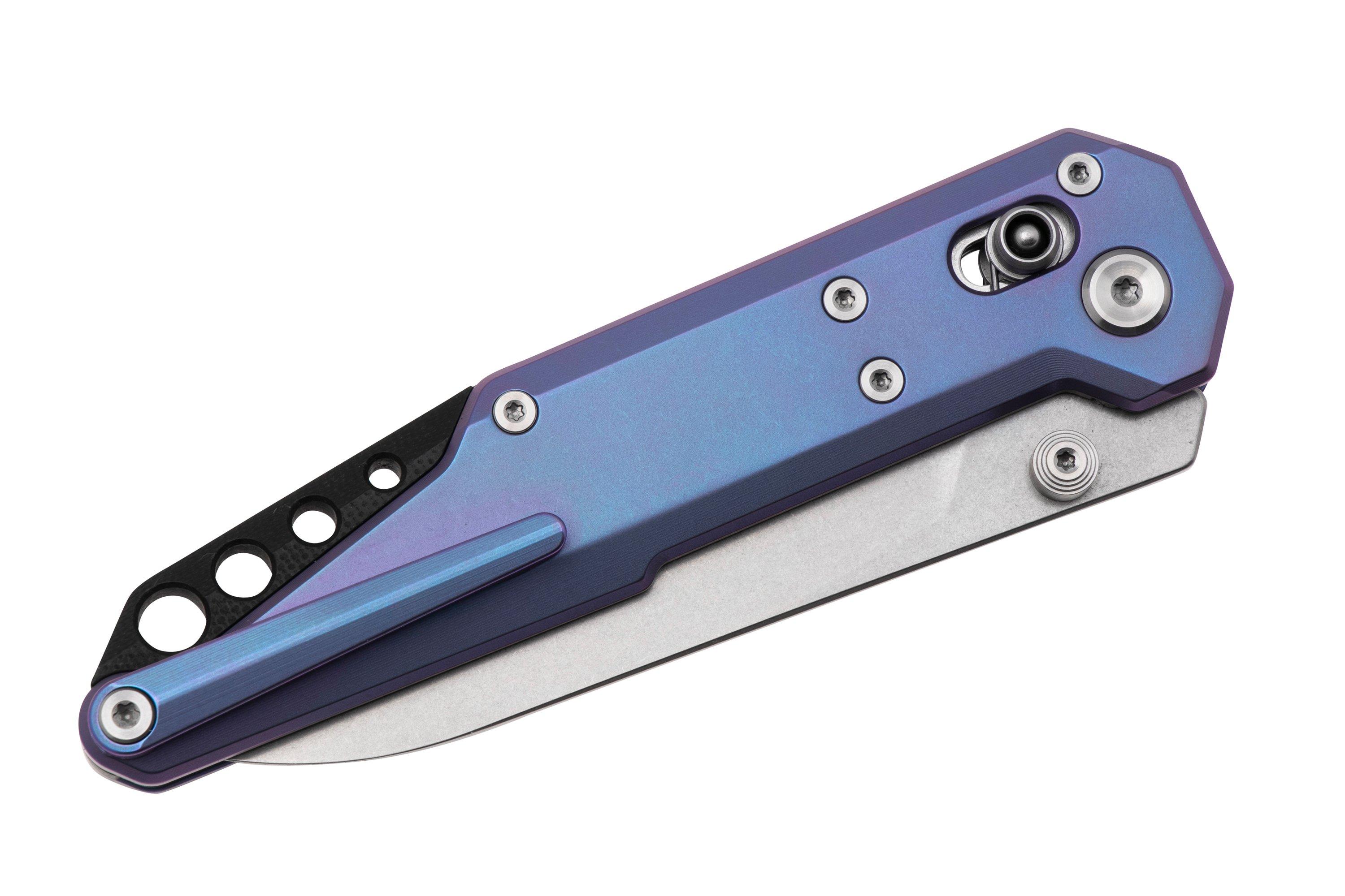NOC Knives Dark Feather MT-2702 Stonewashed M390, Purple Titanium ...
