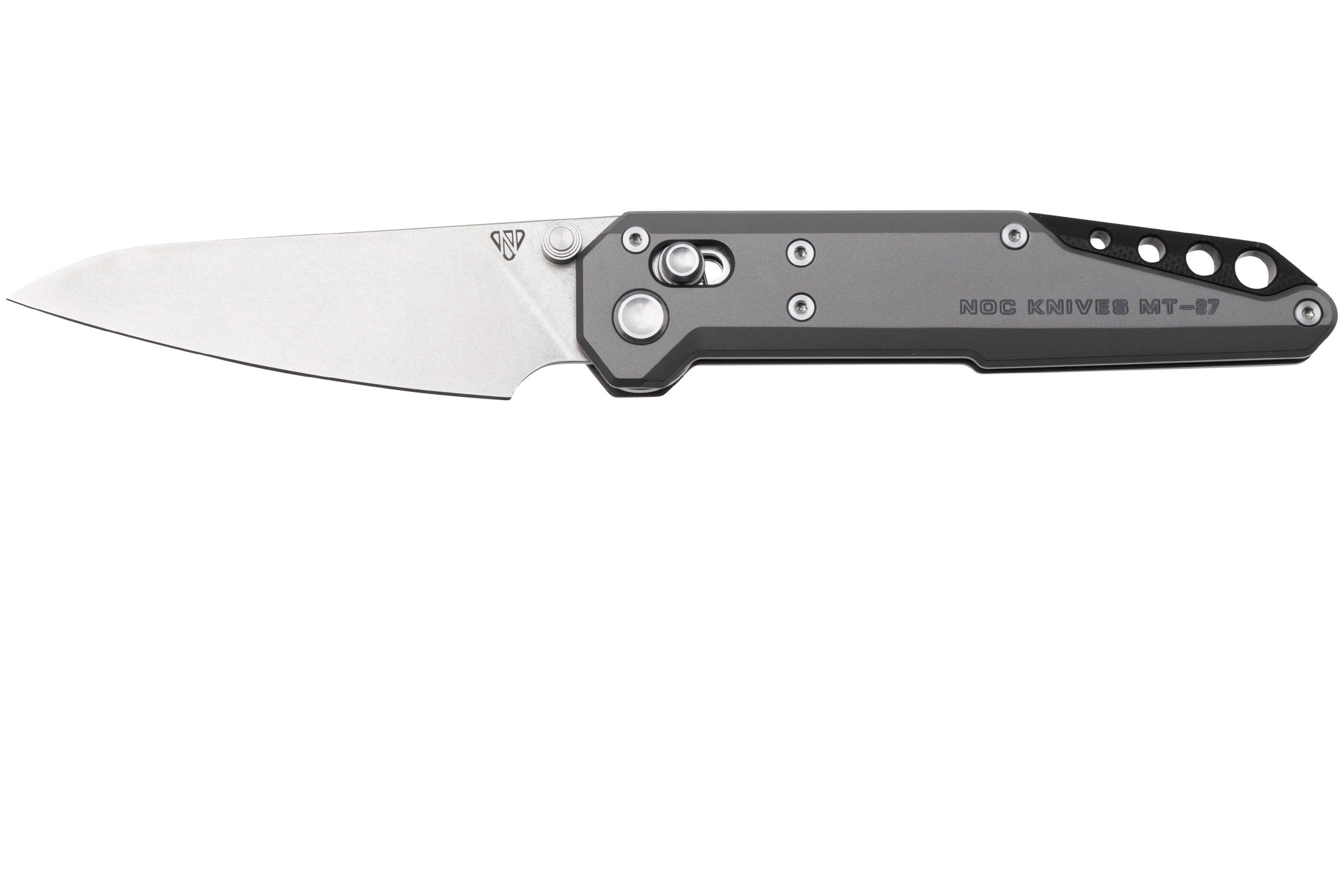 NOC Knives Dark Feather MT-2703 Stonewashed M390, Grey Titanium ...