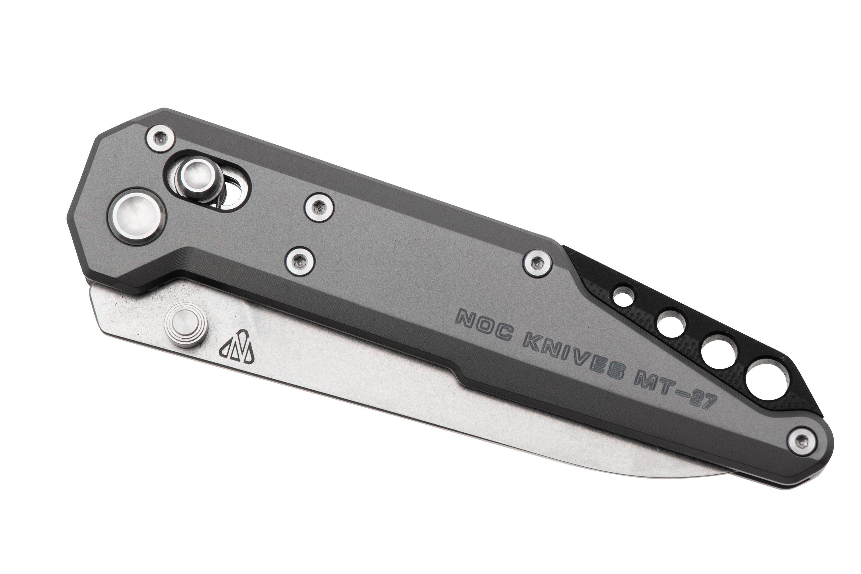 NOC Knives Dark Feather MT-2703 Stonewashed M390, Grey Titanium, pocket ...