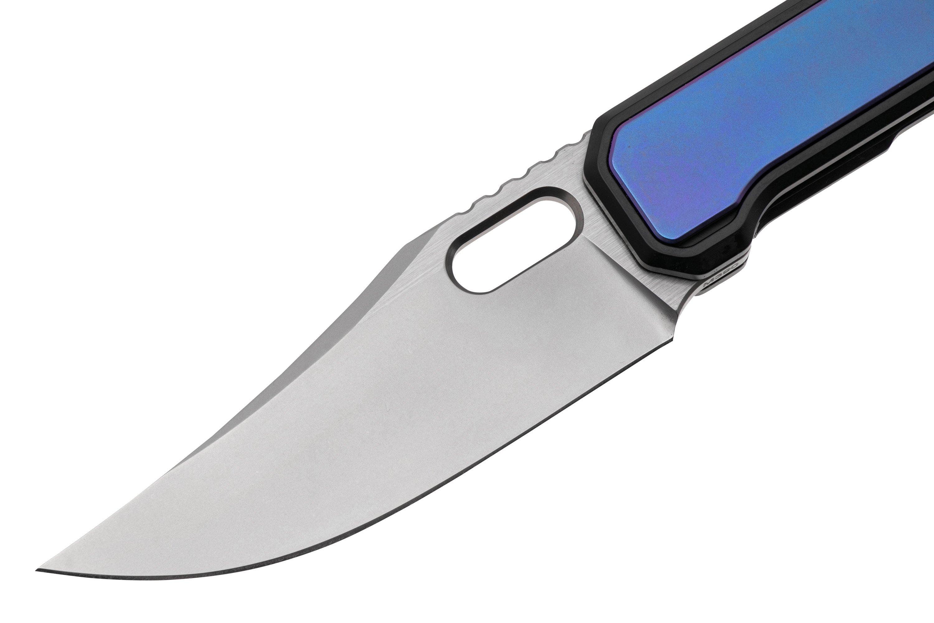 NOC Knives MT-30 MT-3007 Bead Blasted M390, Blurple Titanium Inlays ...