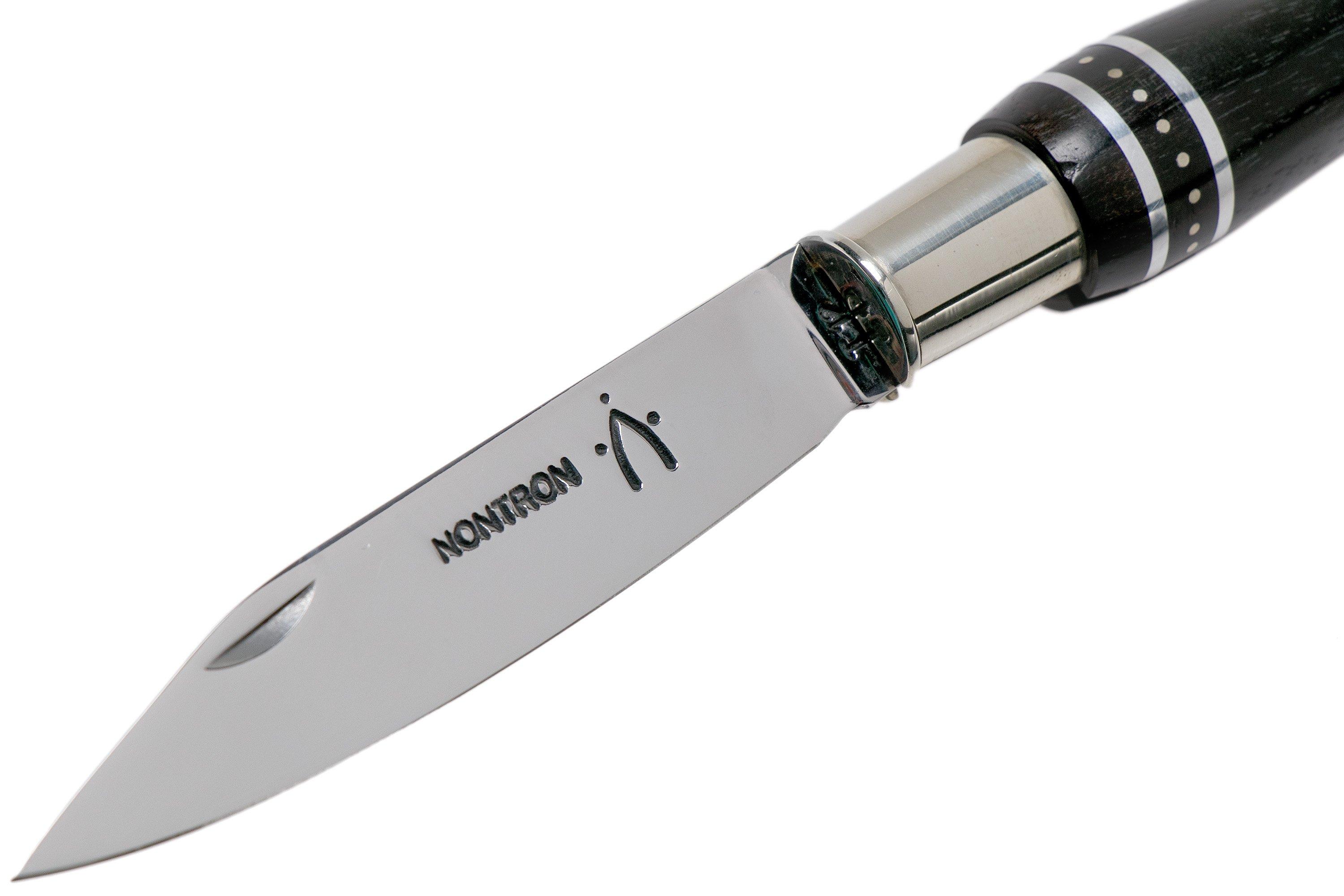 Nontron No. 22 Nickel Silver Turning Ferrule, Marquetry Ebony Aluminium ...