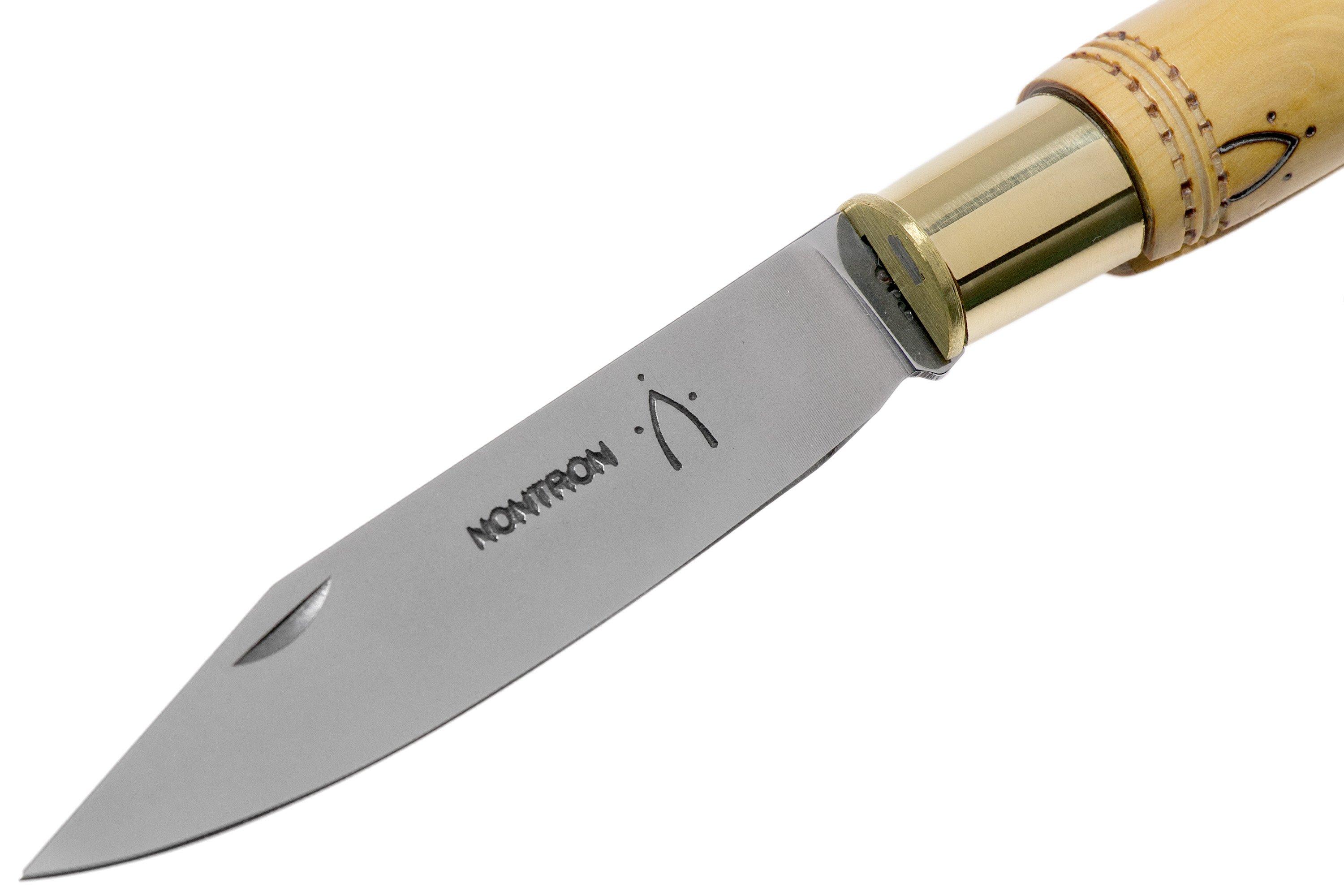 Nontron No. 22 Turning Ferrule, Boxwood, clog shape NN22 pocket knife ...