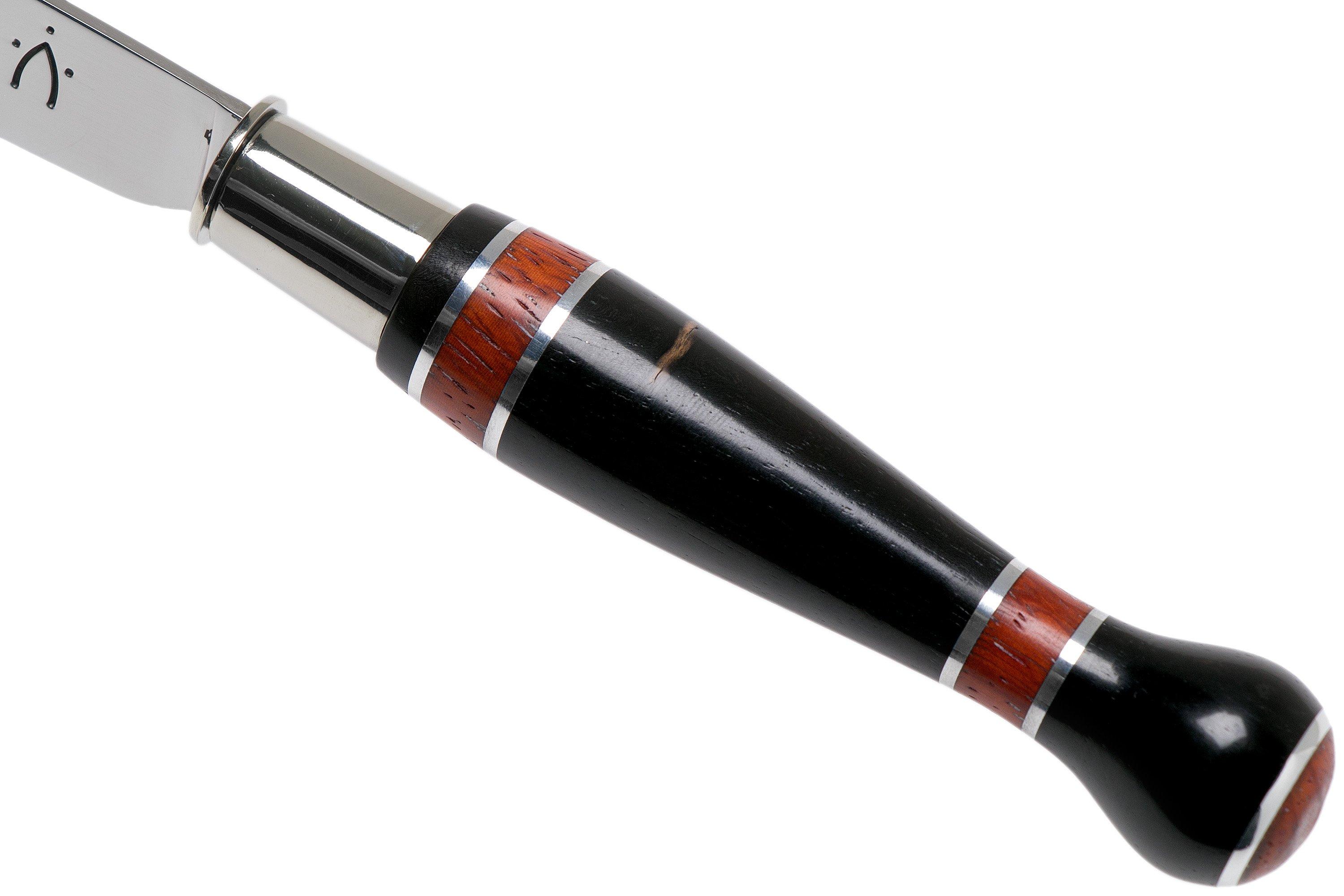 Nontron No. 25 Nickel Silver Turning Ferrule, Marquetry Ebony Padouk ...