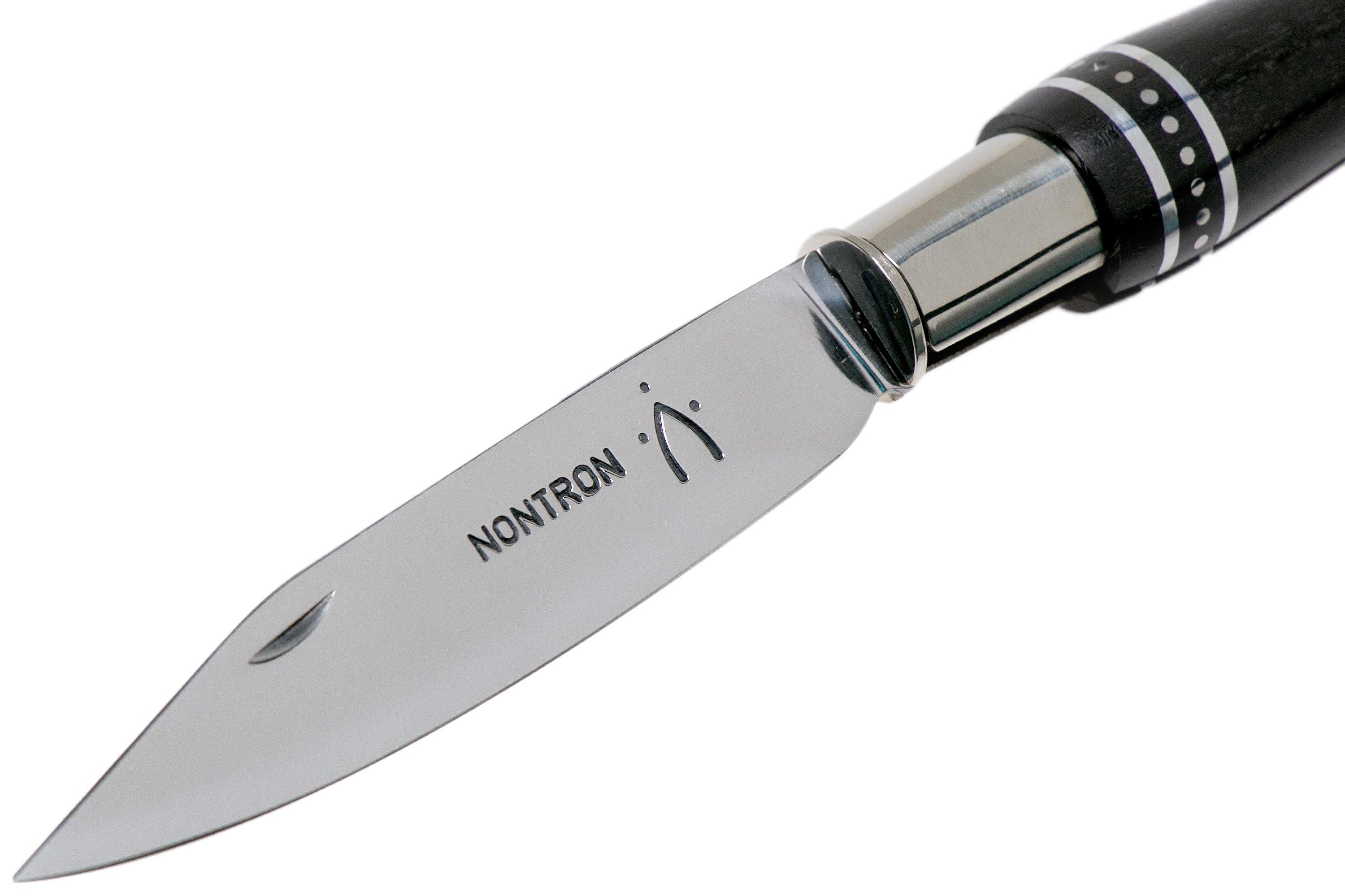 Nontron No. 25 Nickel Silver Turning Ferrule, Marquetry Ebony Aluminium ...