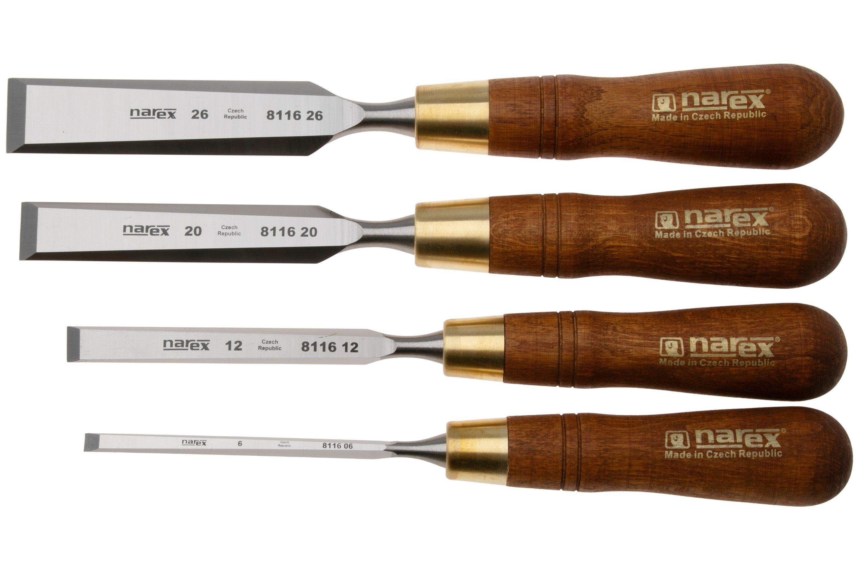 Narex Wood Line Plus Premium Bevel Edge Chisel Set 863201, 6-12-20-26 ...