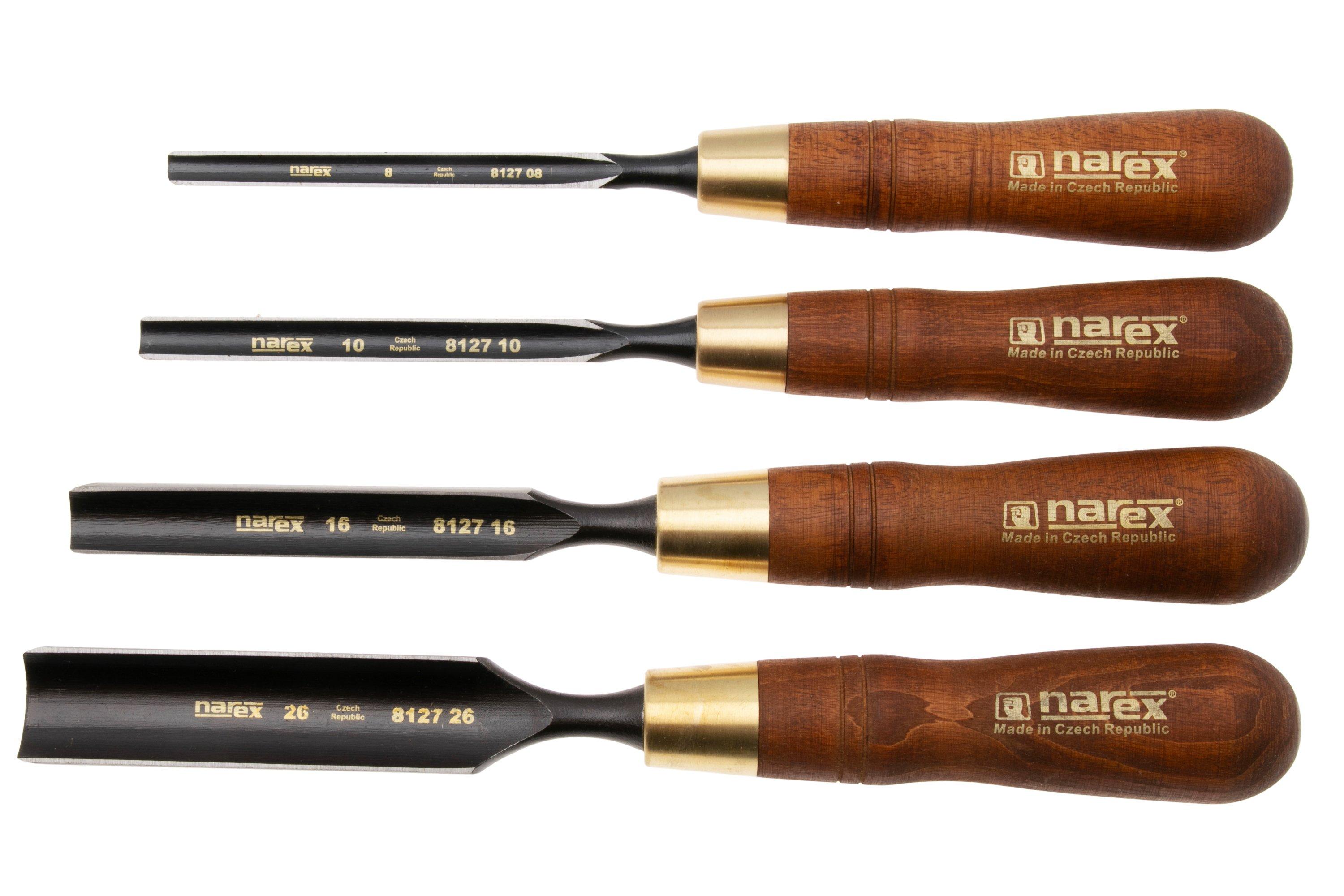 Narex Wood Line Plus Premium Gouge Set 863700, set di scalpelli 8-10-16-26 mm, 4 pezzi | Fare ...