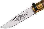 Old Bear Classical Carved Walnut S 9307 17 LNI Pocket Knife
