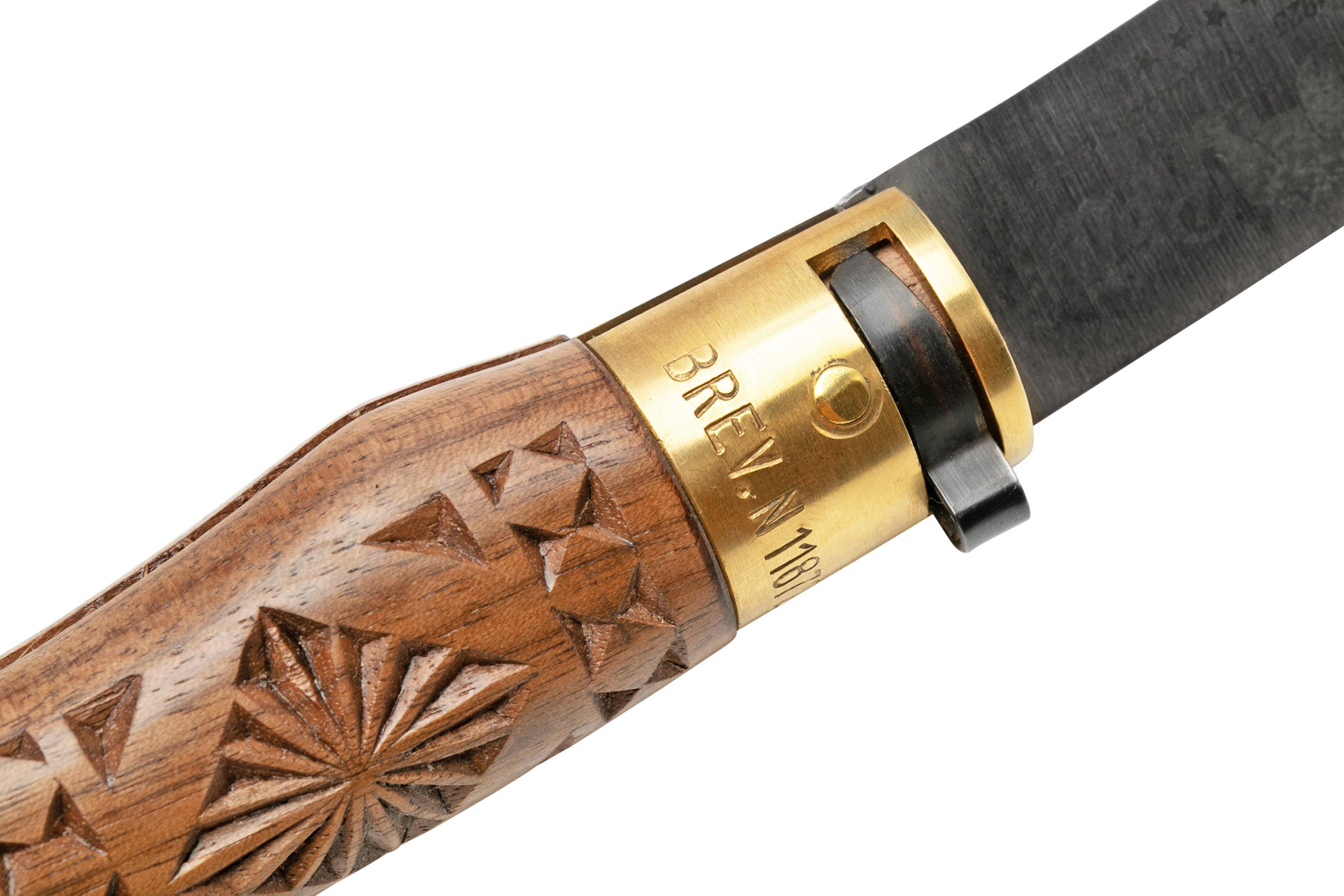 Old Bear Classical Carved Walnut L, 9307-21-LNI pocket knife ...