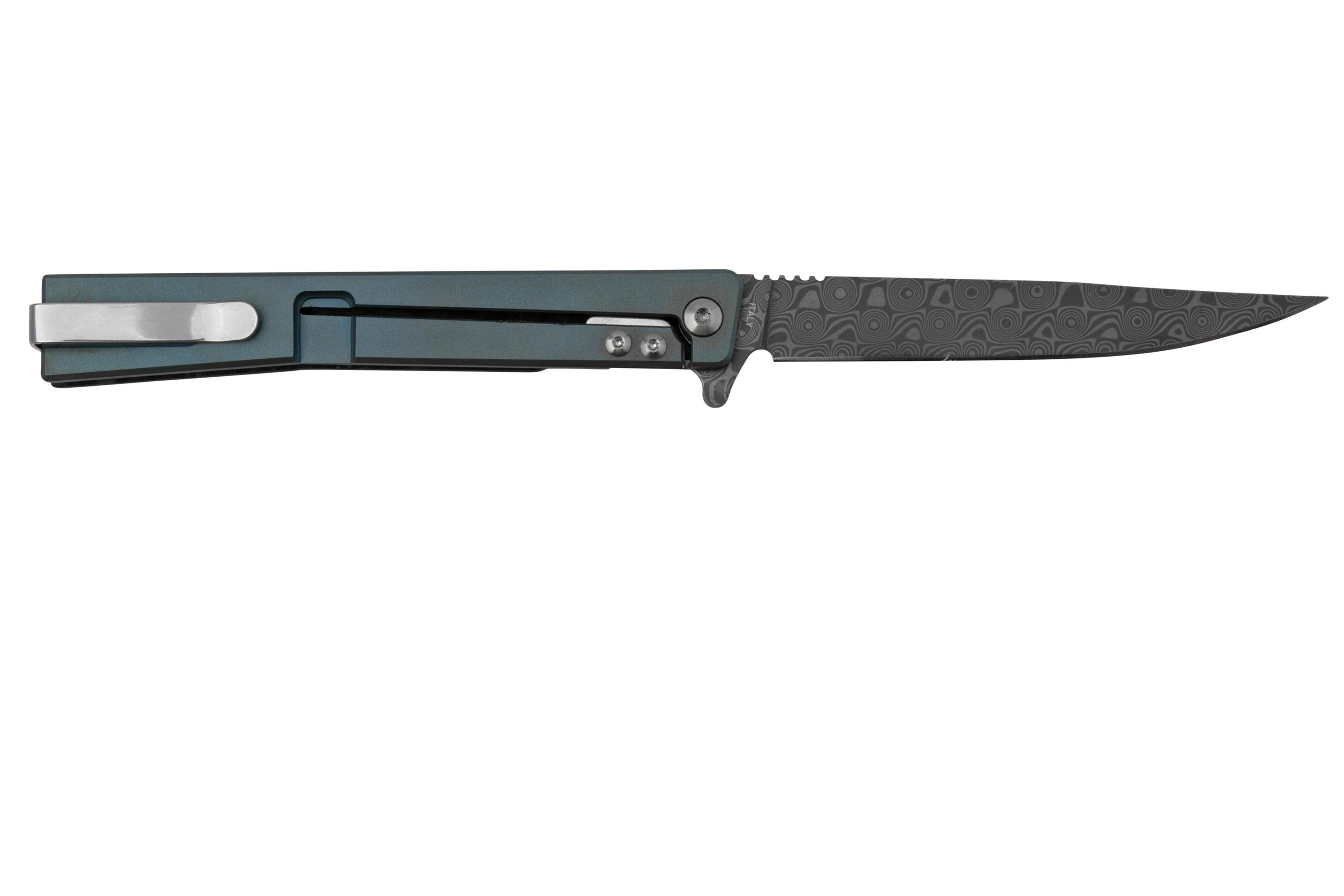 Ocaso Solstice Damascus 10IFB Fat Carbon Dark Matter Blue, coltello da ...