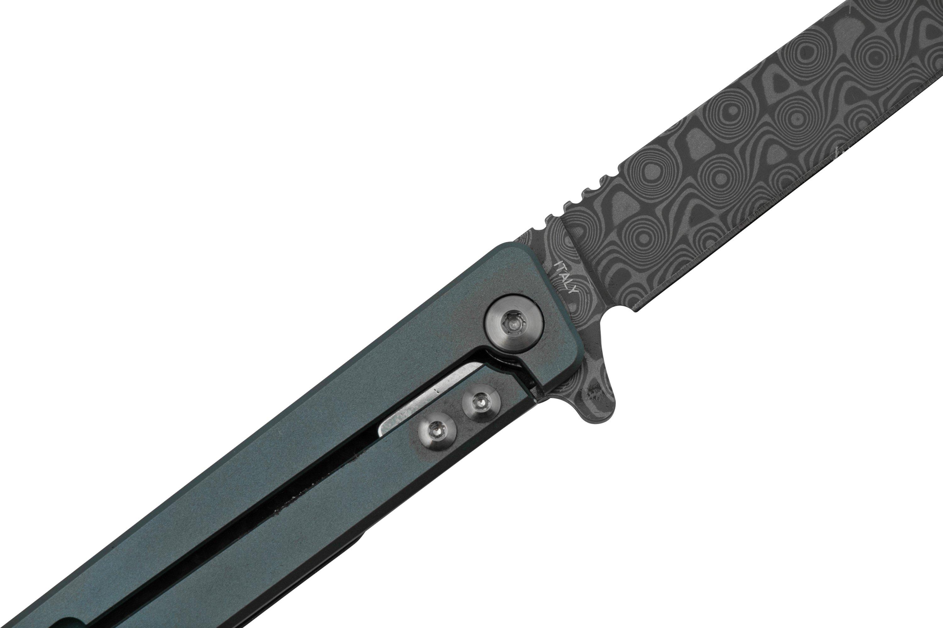 Nóż składany Ocaso Solstice Damascus 10IFB Fat Carbon Dark Matter Blue ...