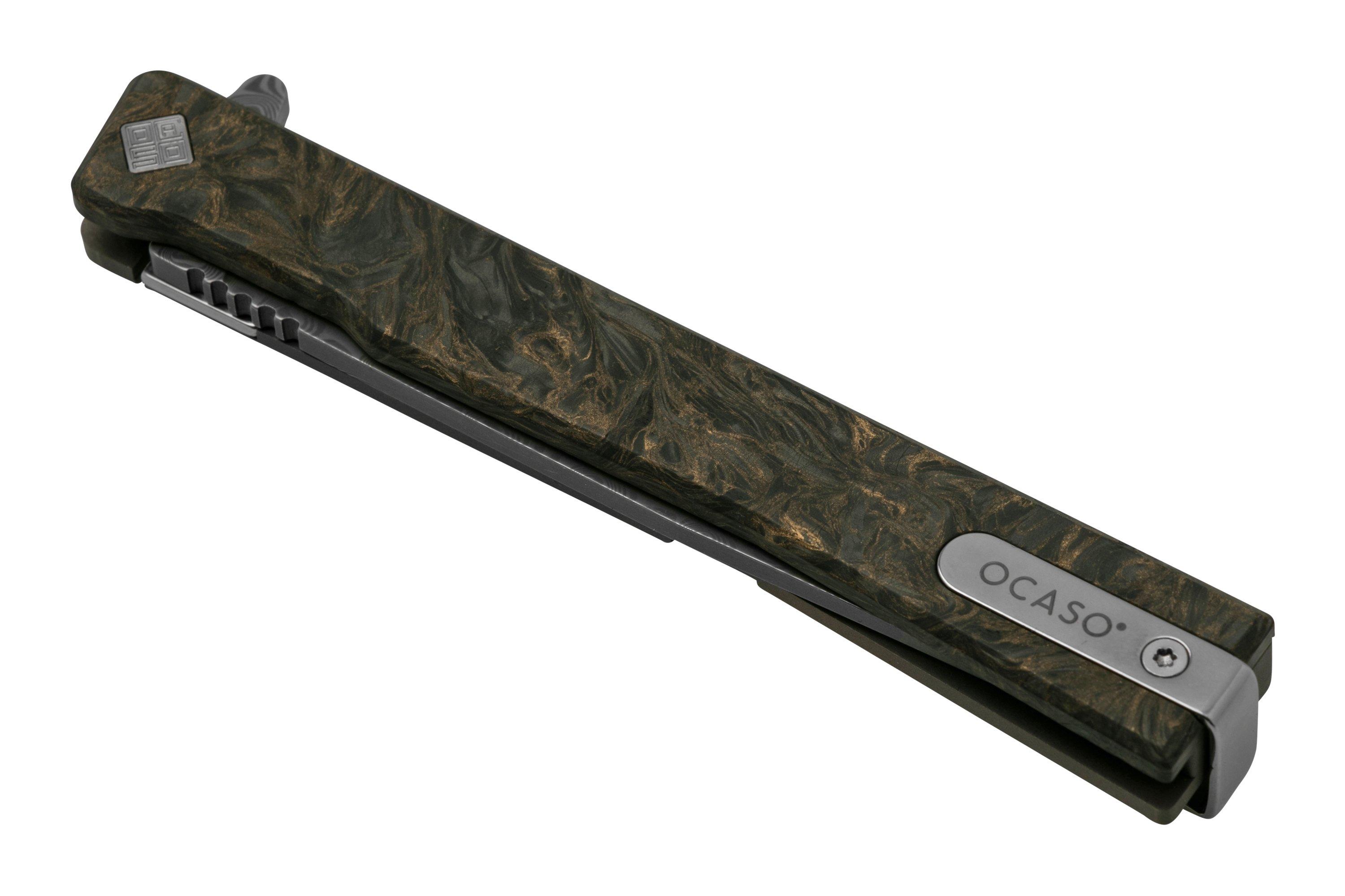 Ocaso Solstice Damascus 10IFG Fat Carbon Dark Matter Bronze, navaja ...