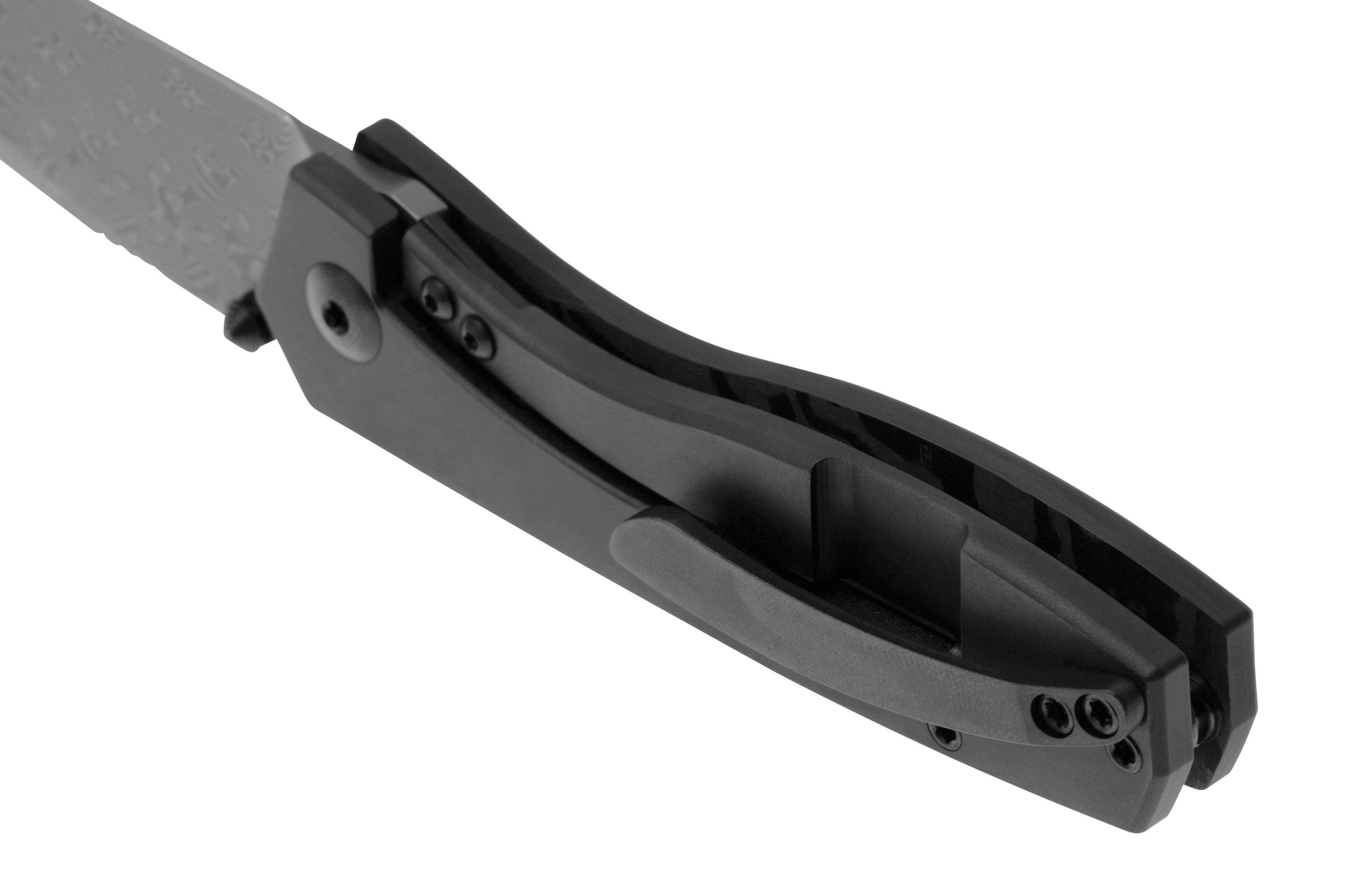 Ocaso Delos 12IBK Damascus Steel, Black Dunes Fatcarbon, pocket knife ...