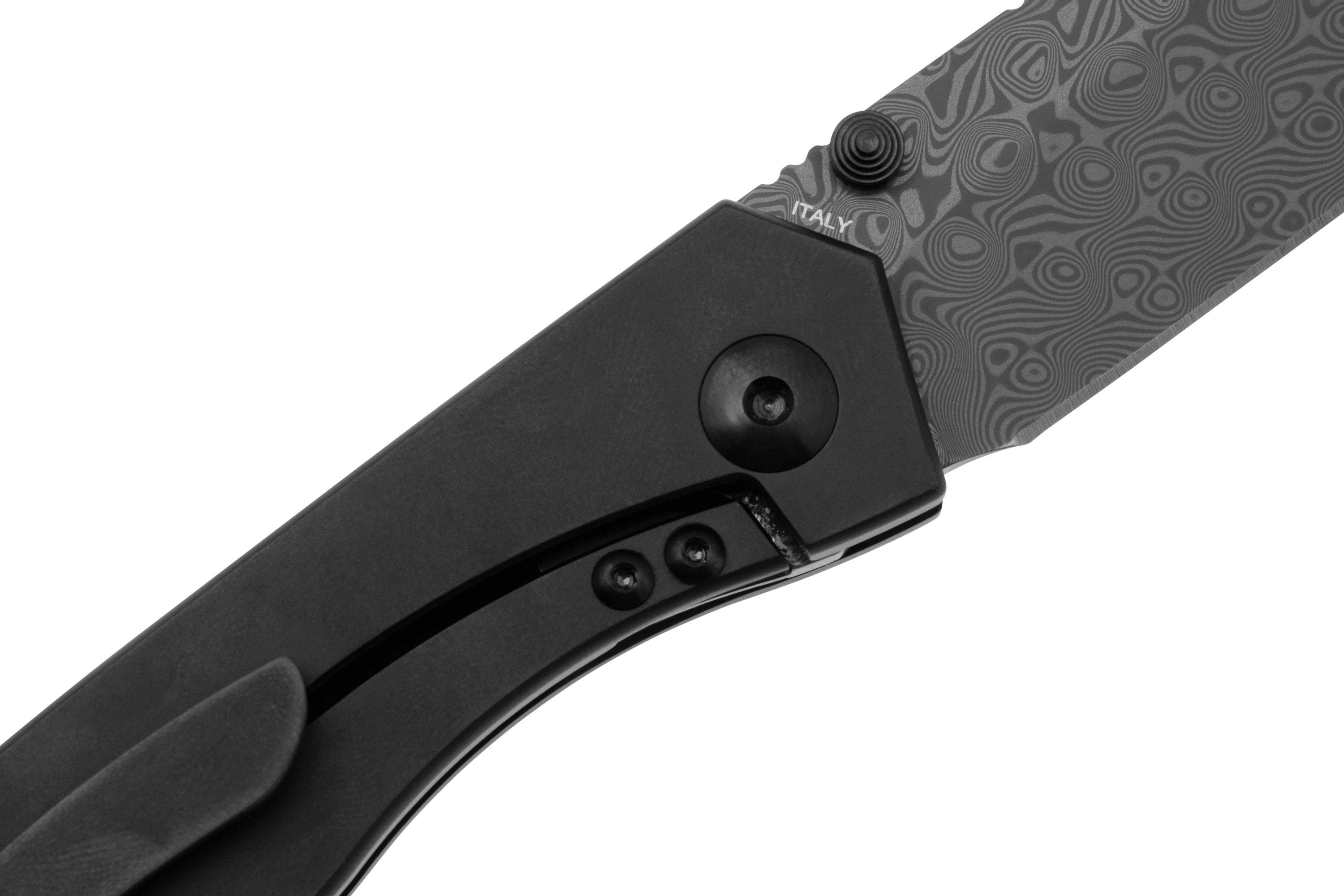 Ocaso Delos 12IBK Damascus Steel, Black Dunes Fatcarbon, pocket knife ...