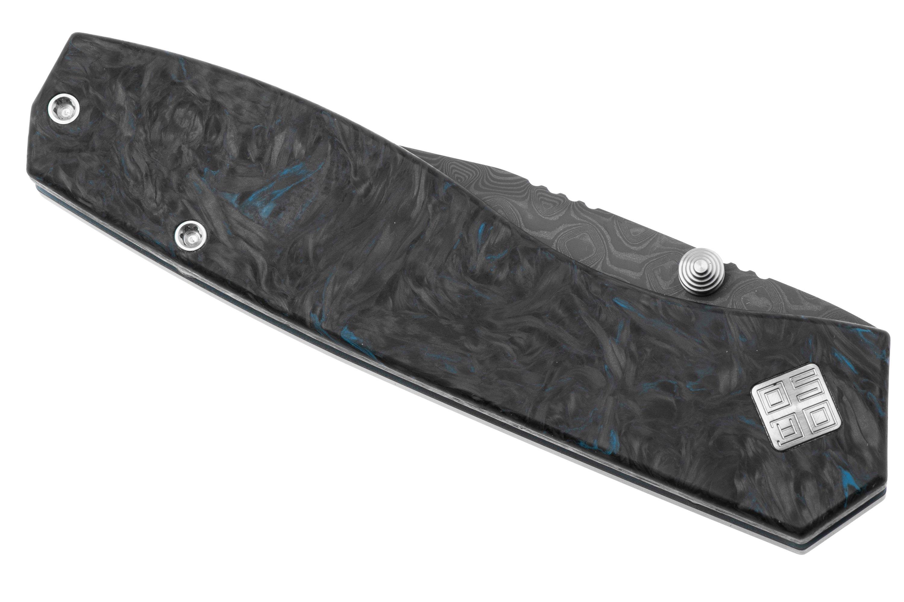 Ocaso Delos 12IBL Damascus Steel, Dark Matter Blue Fatcarbon, zakmes ...