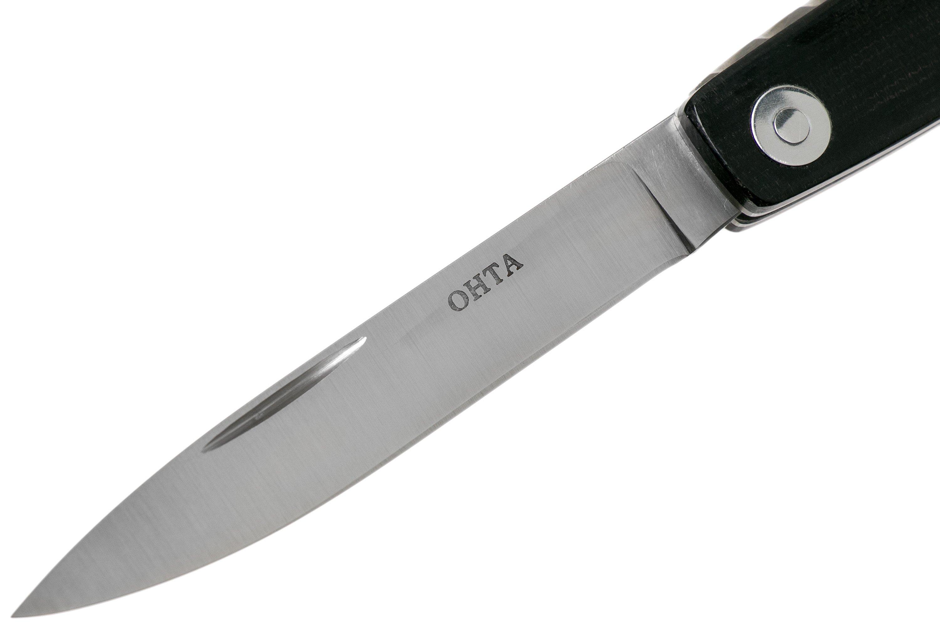 Ohta OLF SS FK Ohta Light Folder pocket knife, black canvas micarta ...