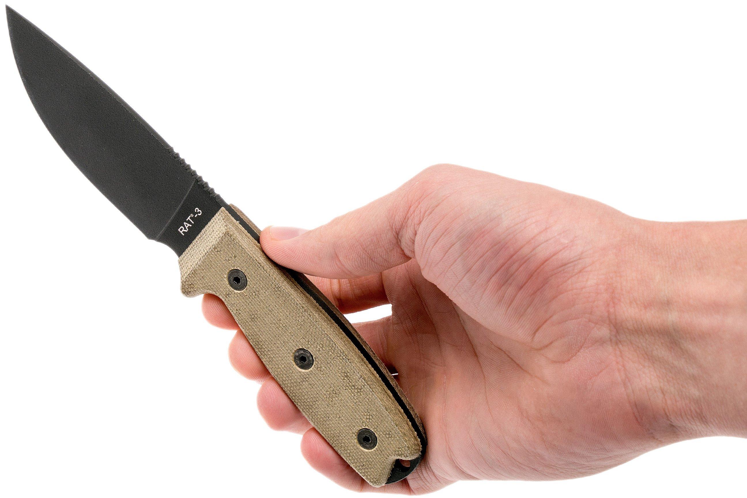 Ontario RAT-3 plain edge 8665 survival knife | Advantageously shopping ...