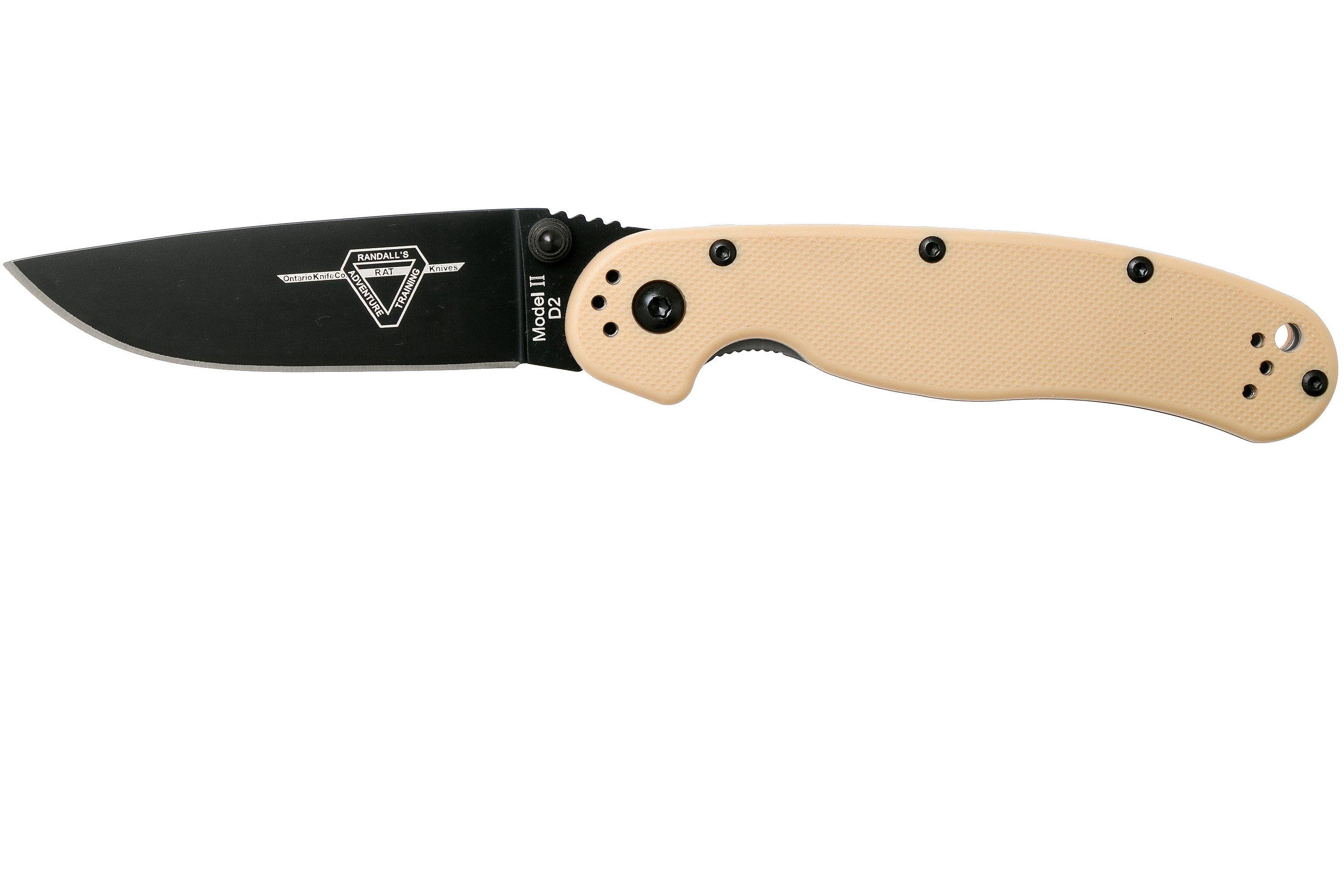 Ontario RAT-2 D2 desert tan, plain edge black, 8830DT | Advantageously ...