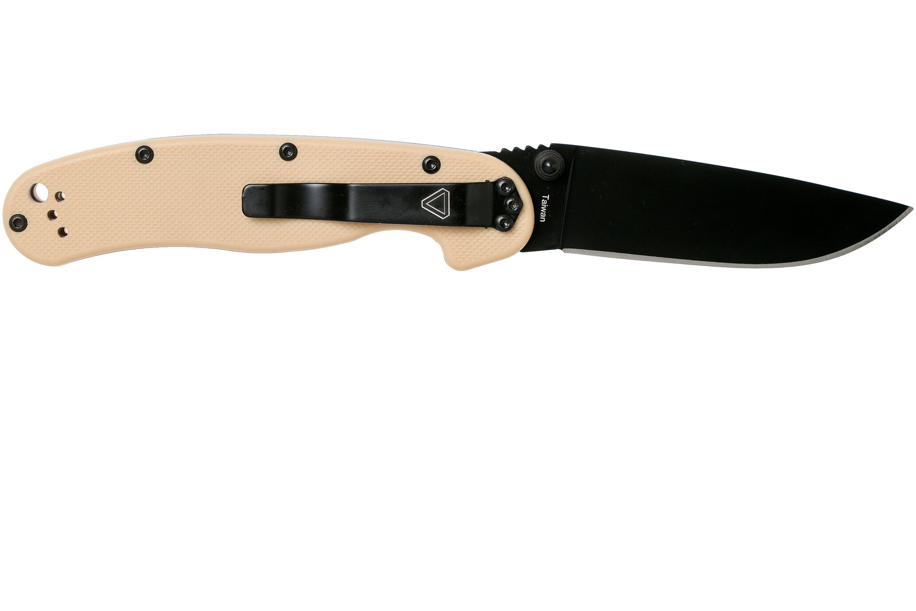 Ontario RAT-2 D2 desert tan, plain edge black, 8830DT | Advantageously ...