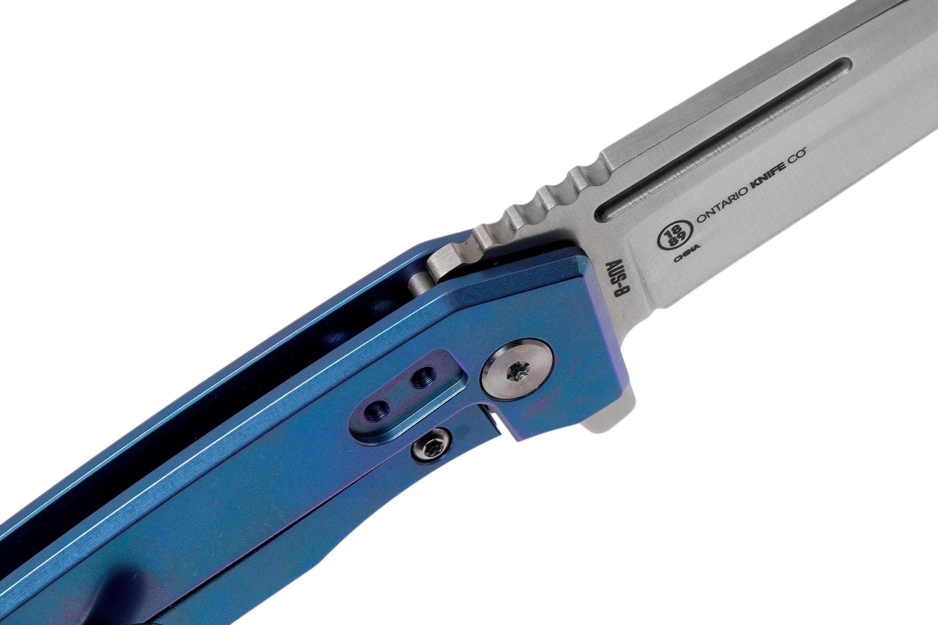 Ontario Ti 22 Ultrablue 9800 Blue Titanium pocket knife ...