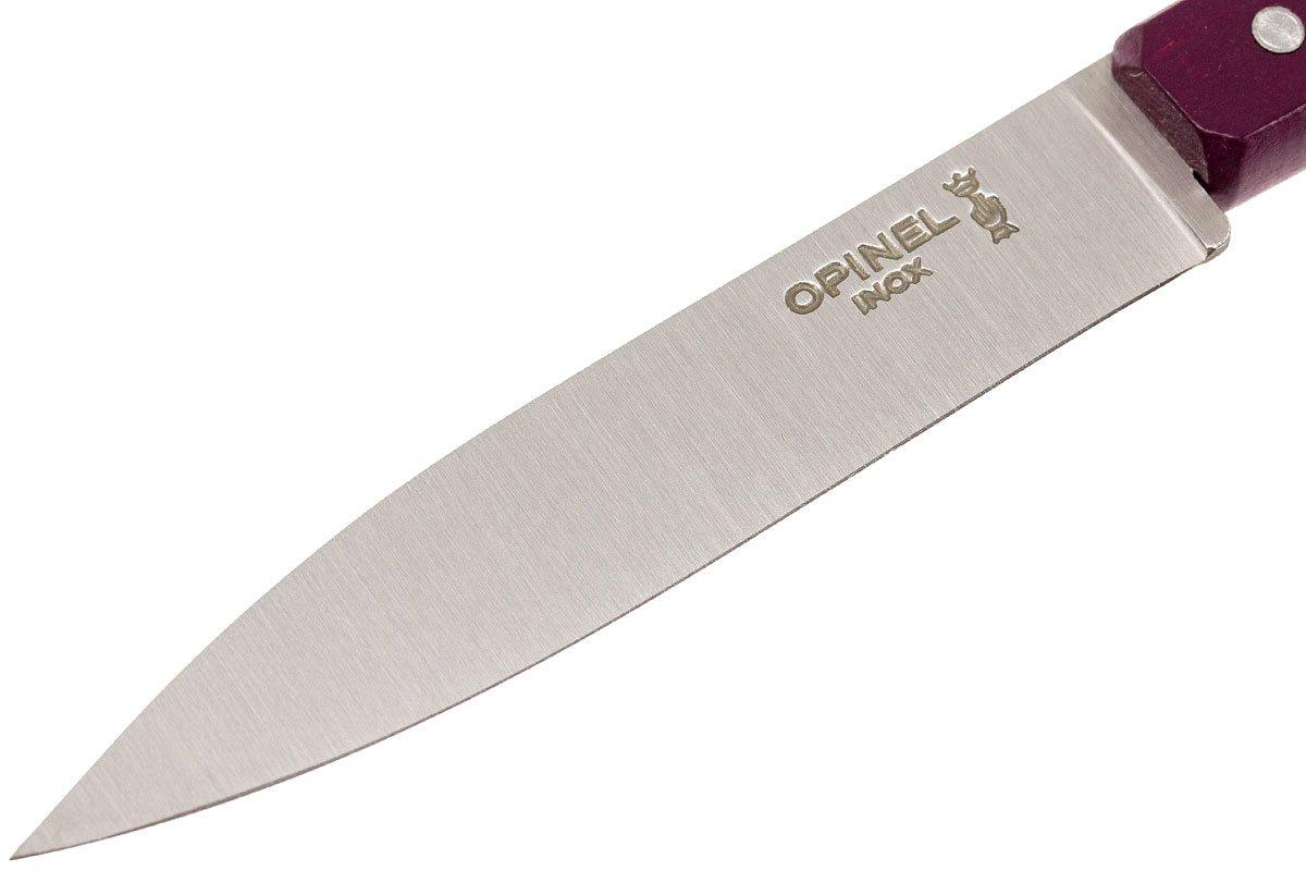 Opinel pointy paring knife N°112, purple | Advantageously shopping at ...