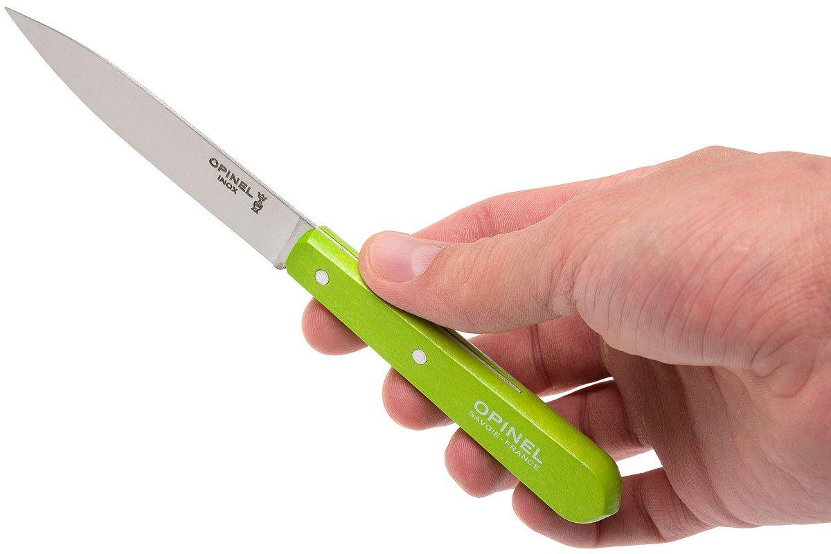 Opinel pointy paring knife N°112, green | Advantageously shopping at ...