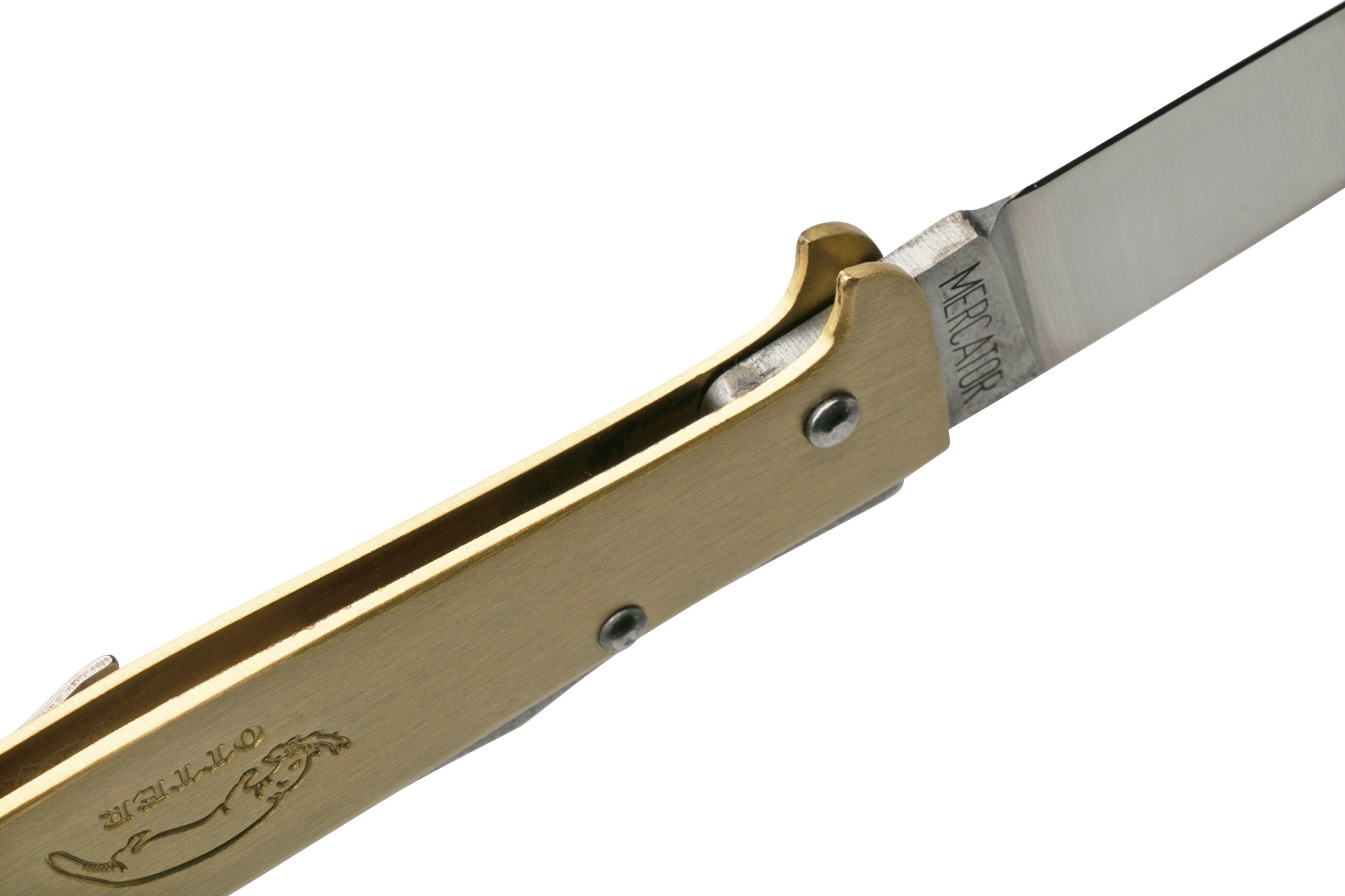 Otter Mercator 10-736 RG Large Brass Carbon Pocket clip, pocket knife ...