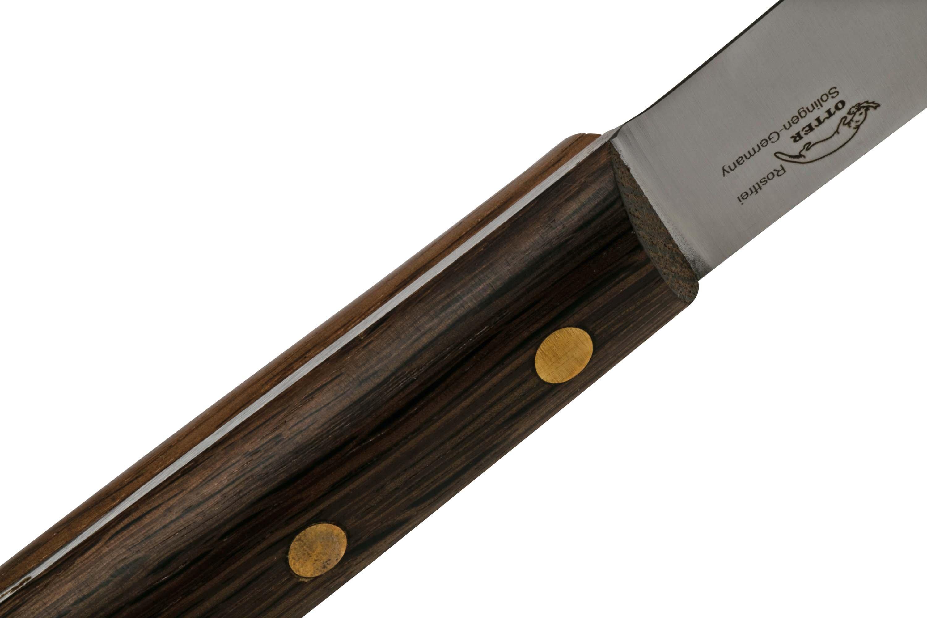 Otter Sailor and Boat Knife 901R, Stainless, Smoked Oak, Leather Sheath ...