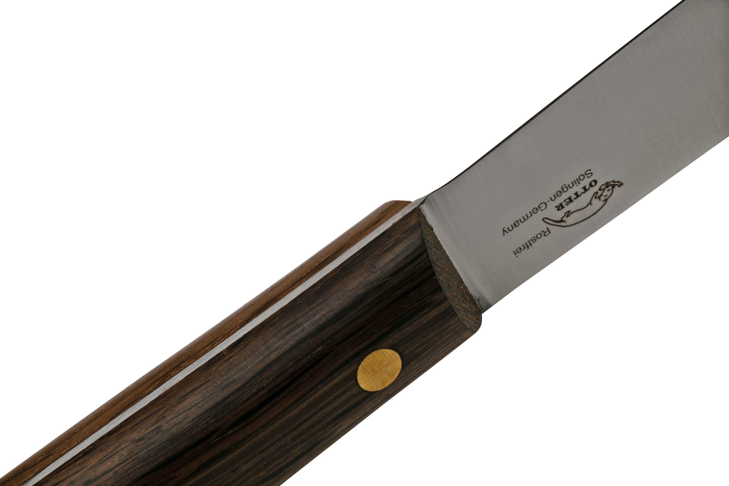 Otter Sailor and Boat Knife 901R, Stainless, Smoked Oak, Leather Sheath ...
