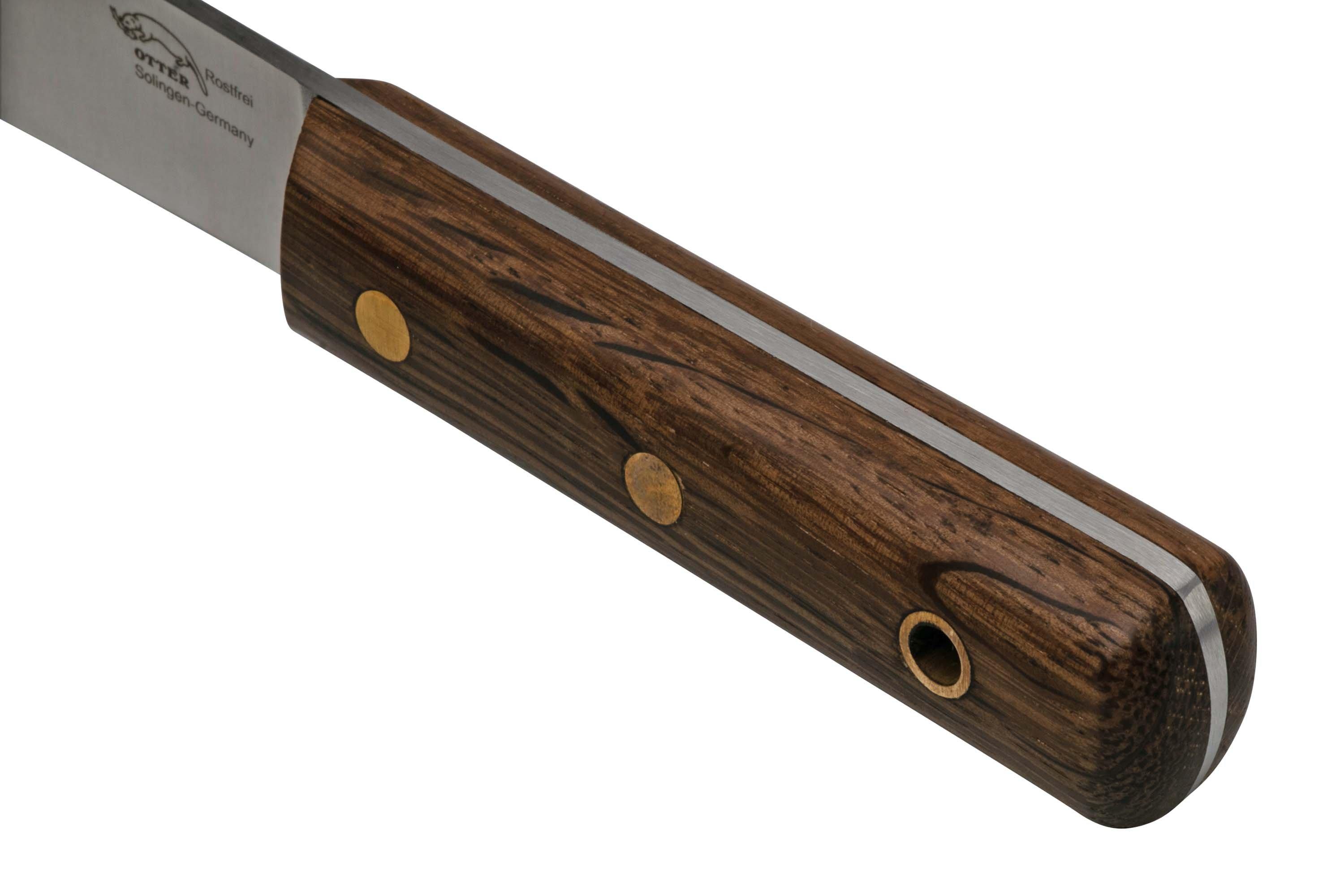 Otter Sailor and Boat Knife 901R, Stainless, Smoked Oak, Leather Sheath ...