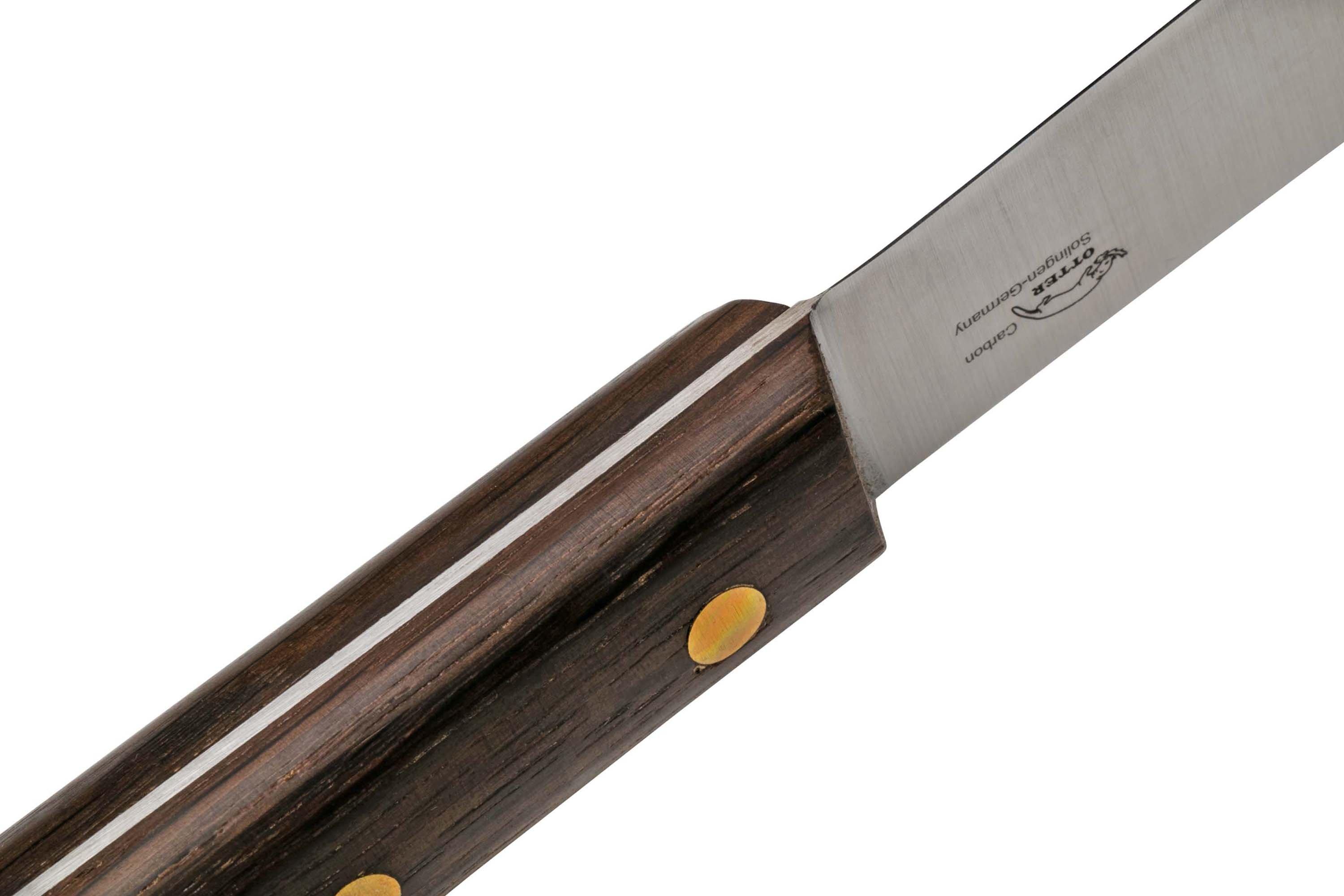 Otter Sailor and Boat Knife 901, Carbon, Smoked Oak, Leather Sheath ...