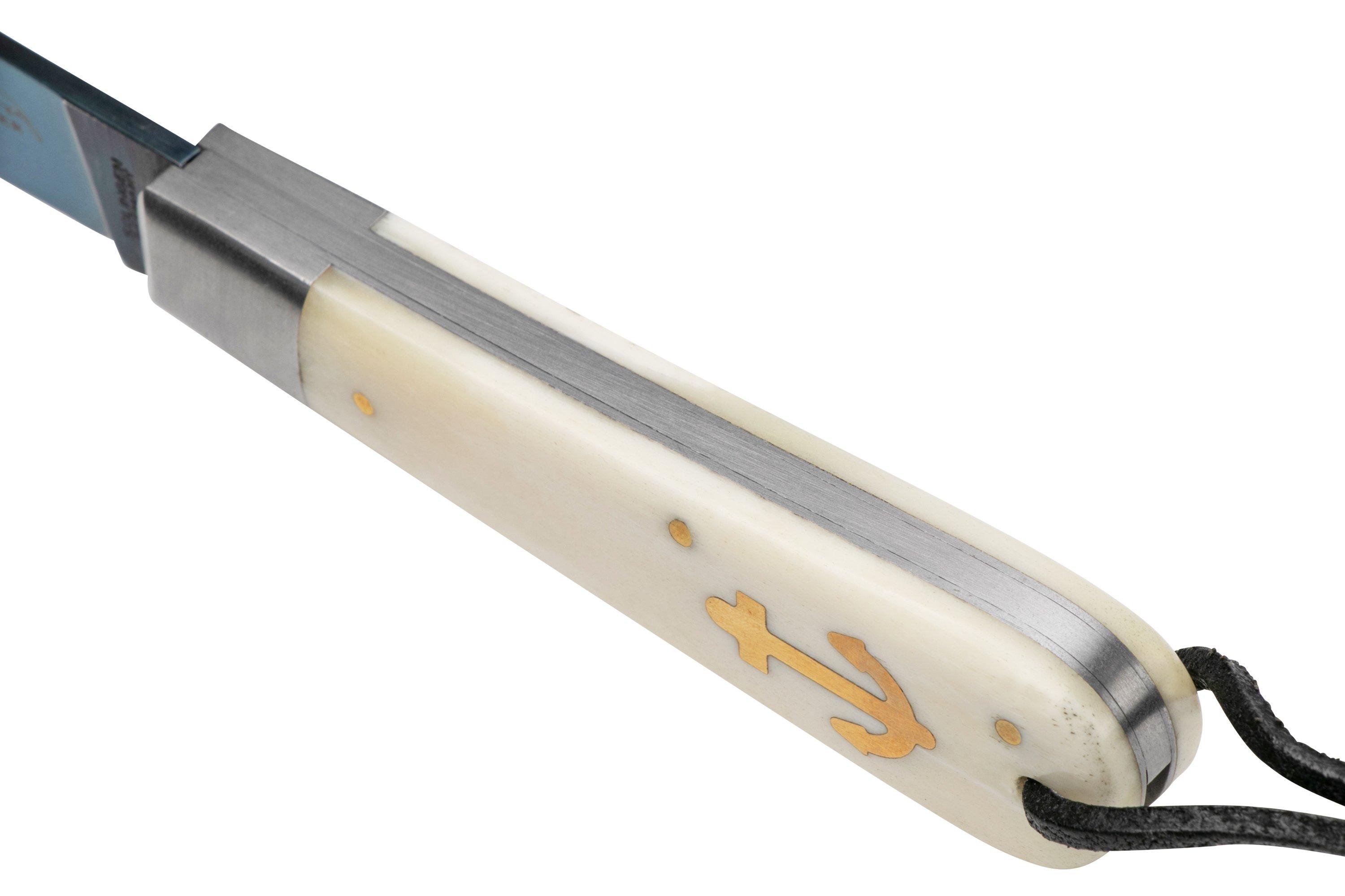 Otter Anchor Knife SET 173 KN Large Blued Carbon, Bone, Brass Anchor ...
