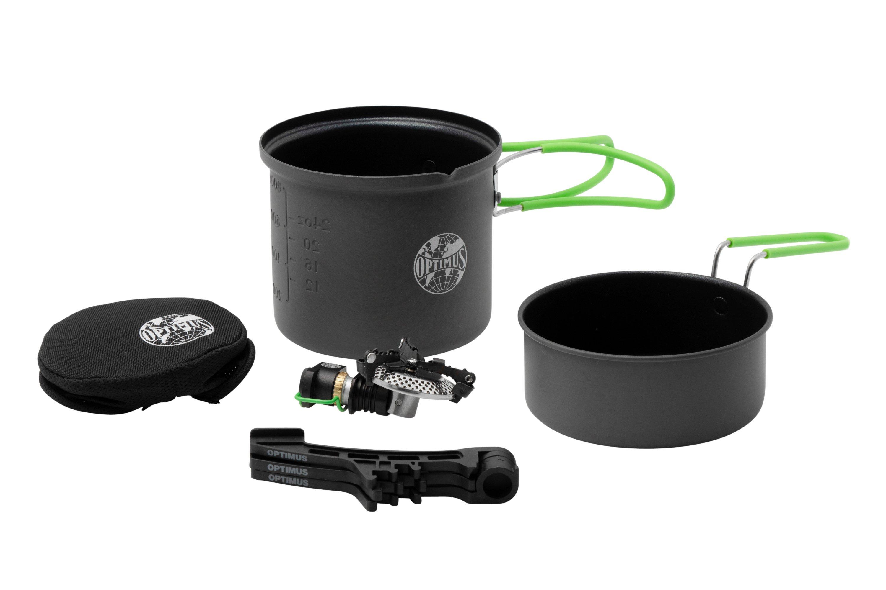 Optimus Crux Weekend Cook System gas burner with pans, 8019743 ...