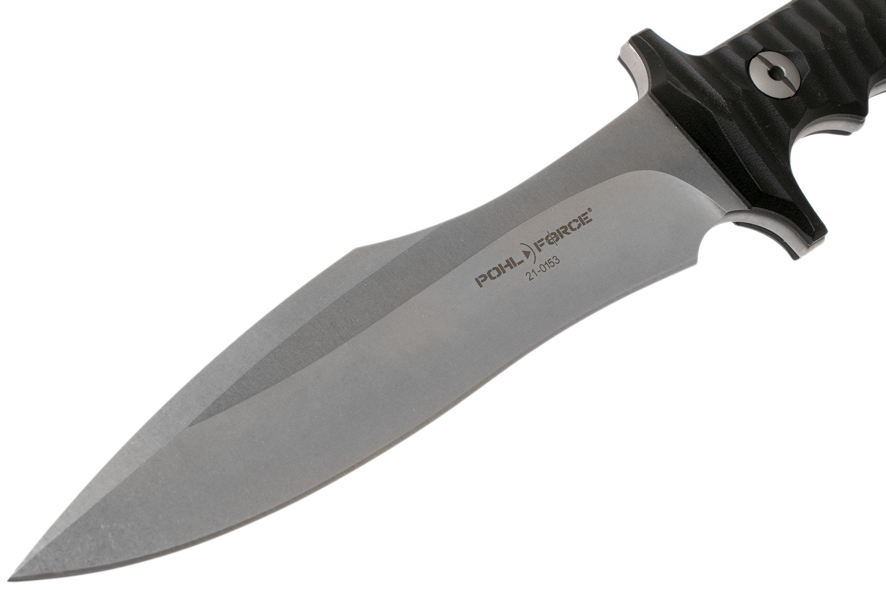 Pohl Force Tactical Nine Stonewashed 5005 survival knife, Dietmar Pohl ...