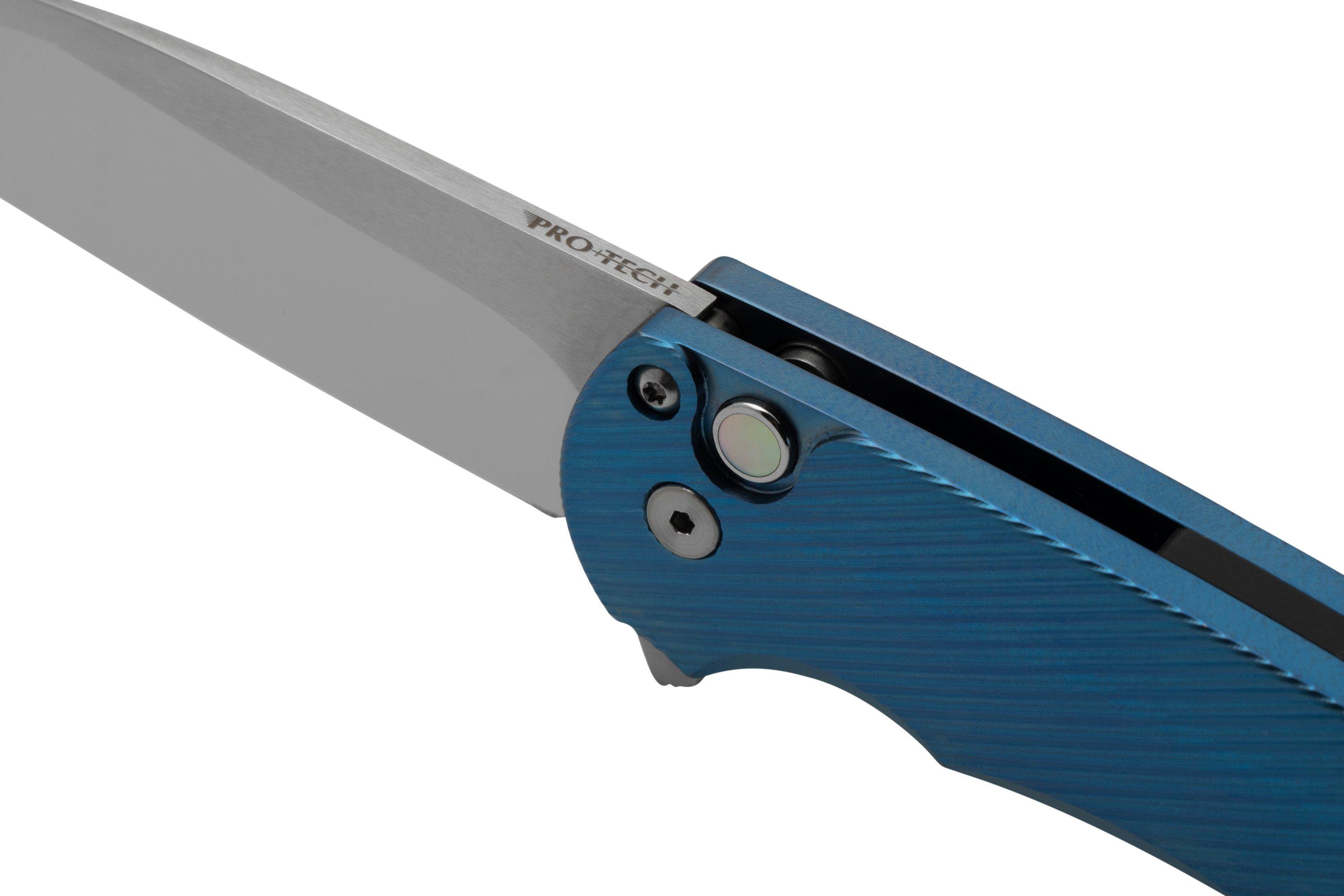 Pro-Tech Malibu Mike Irie Custom 2023, Blue Titanium handle, Gold Lip ...