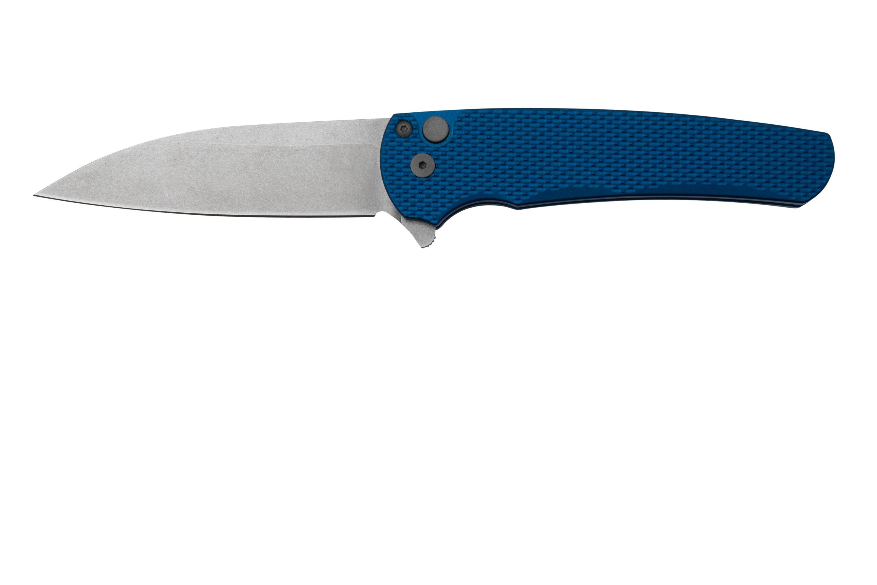 Pro-Tech Malibu 5305-Blue, Stonewashed Magnacut Wharncliffe, Blue ...