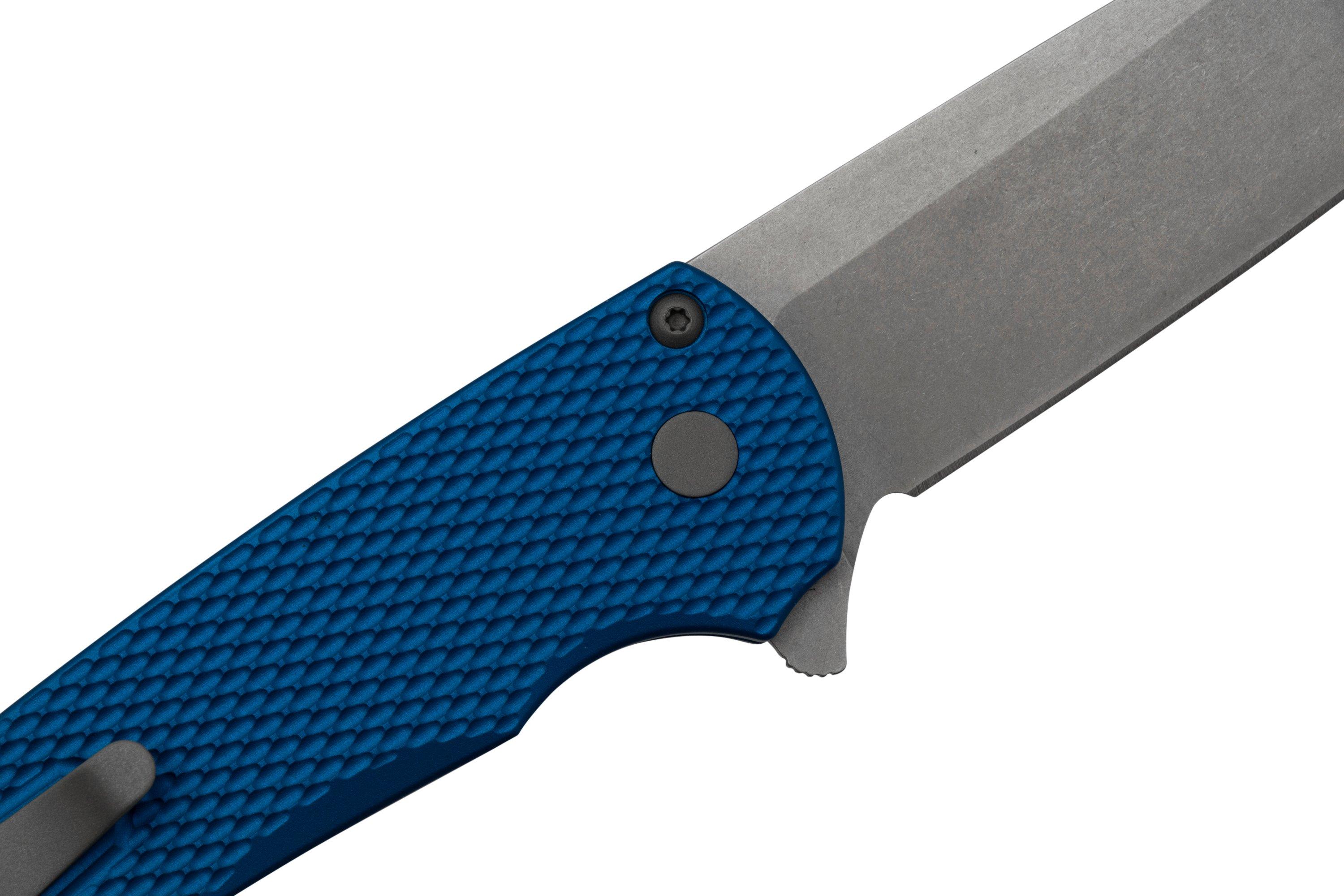 Pro-Tech Malibu 5305-Blue, Stonewashed Magnacut Wharncliffe, Blue ...