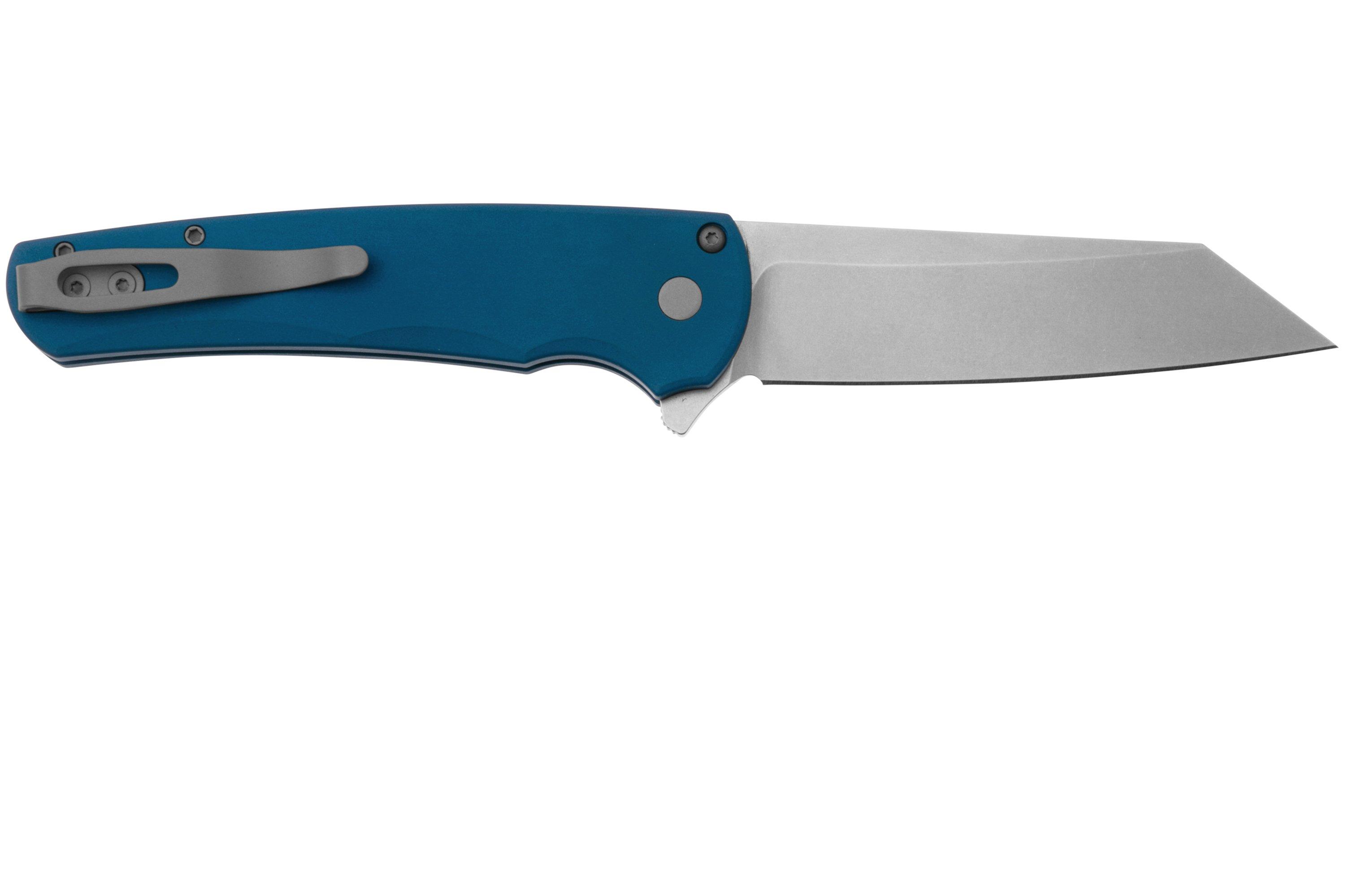Pro-Tech Malibu 5401-BLUE Stonewashed MagnaCut Reverse Tanto, Blue ...