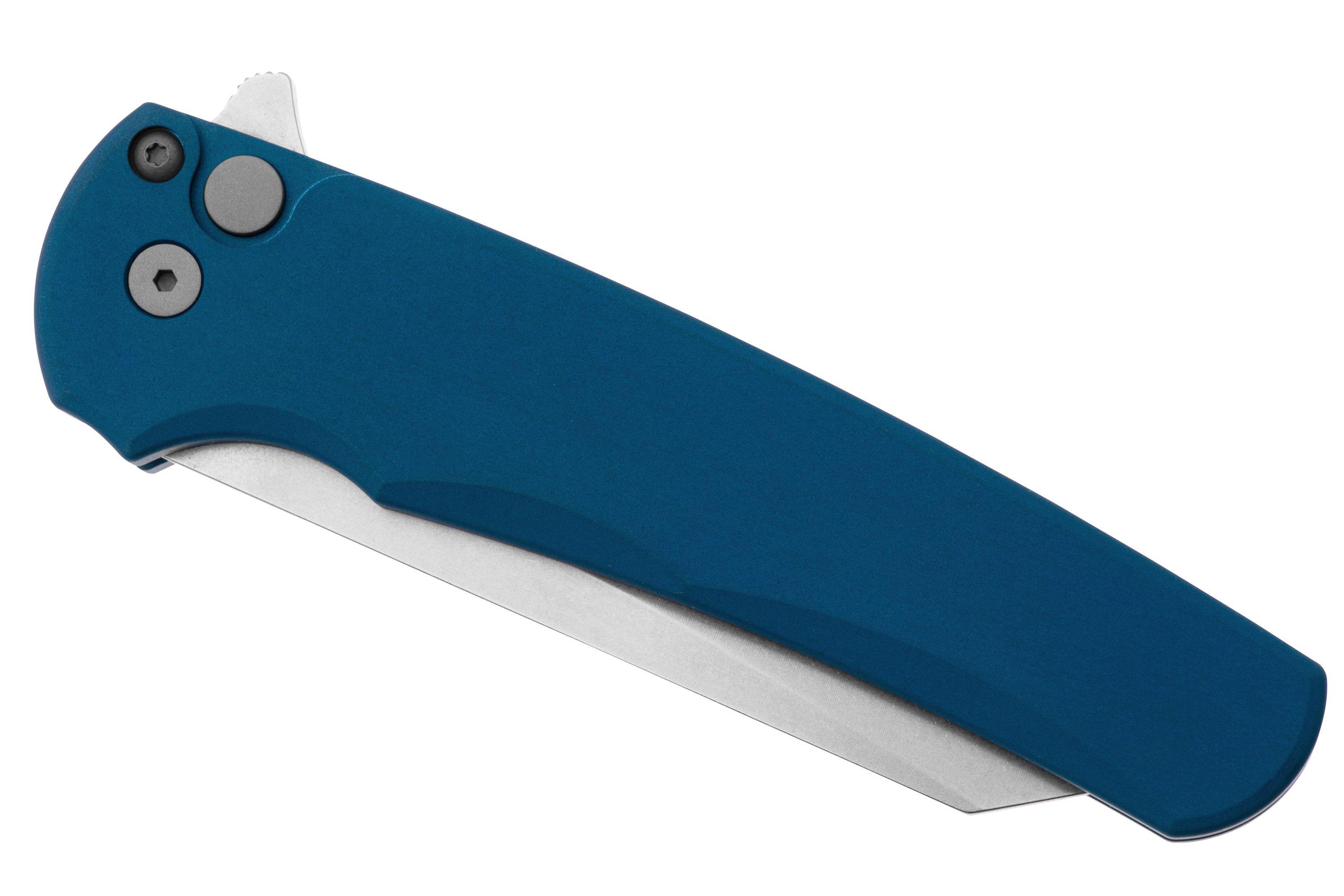 Pro-Tech Malibu 5401-BLUE Stonewashed MagnaCut Reverse Tanto, Blue ...