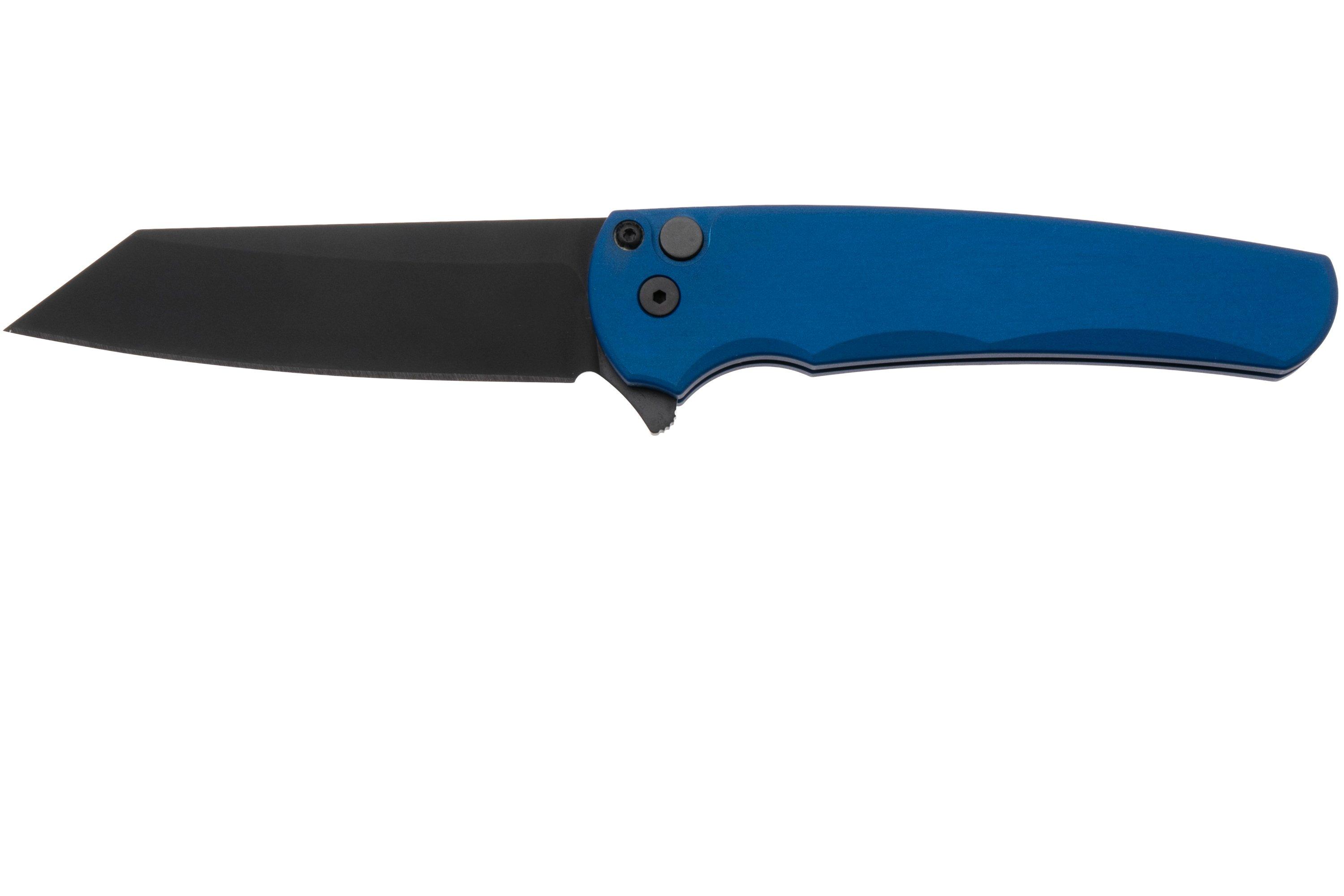Pro-Tech Malibu 5403-BLUE, DLC MagnaCut Reverse Tanto, Blue Aluminum ...
