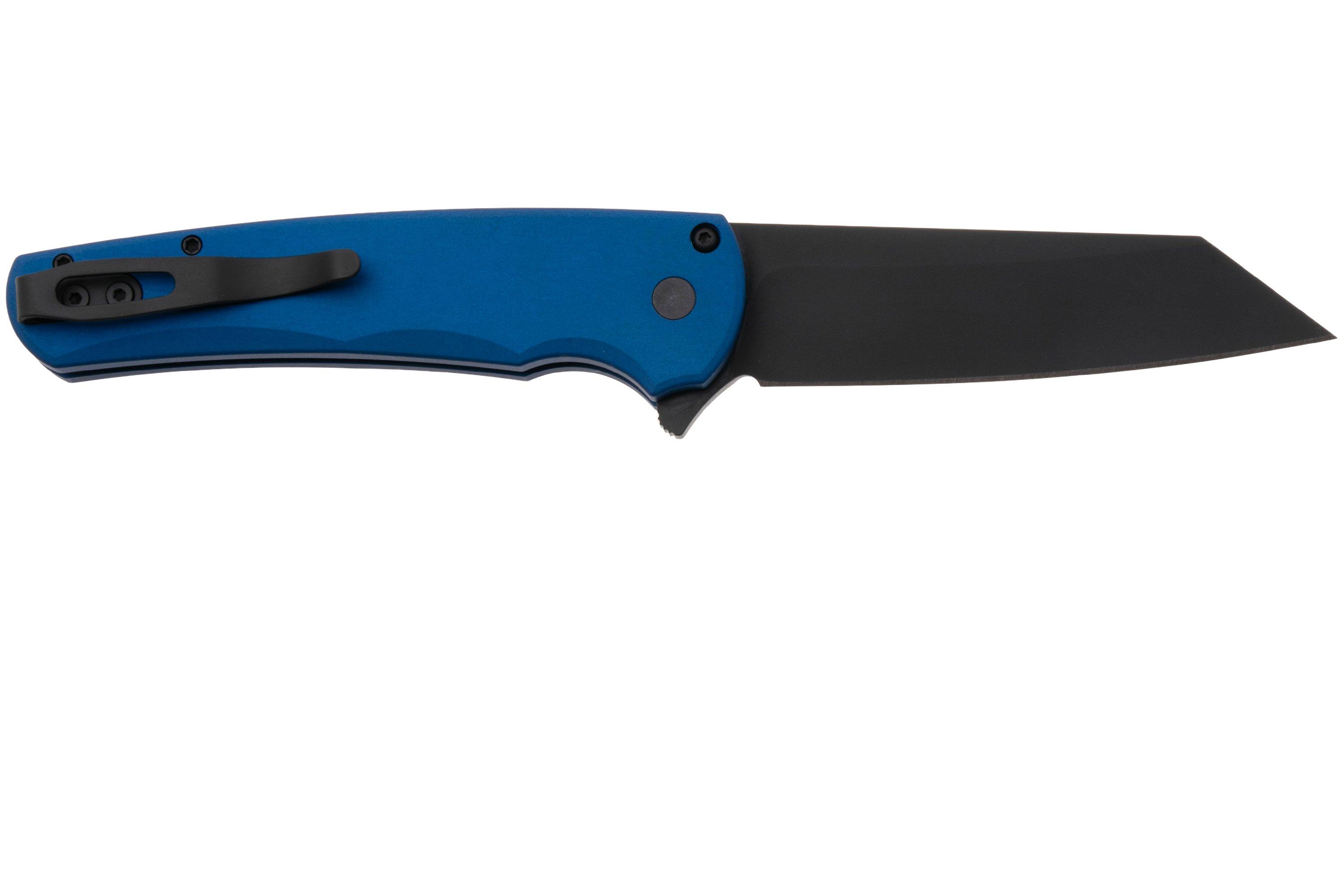 Pro-Tech Malibu 5403-BLUE, DLC MagnaCut Reverse Tanto, Blue Aluminum ...