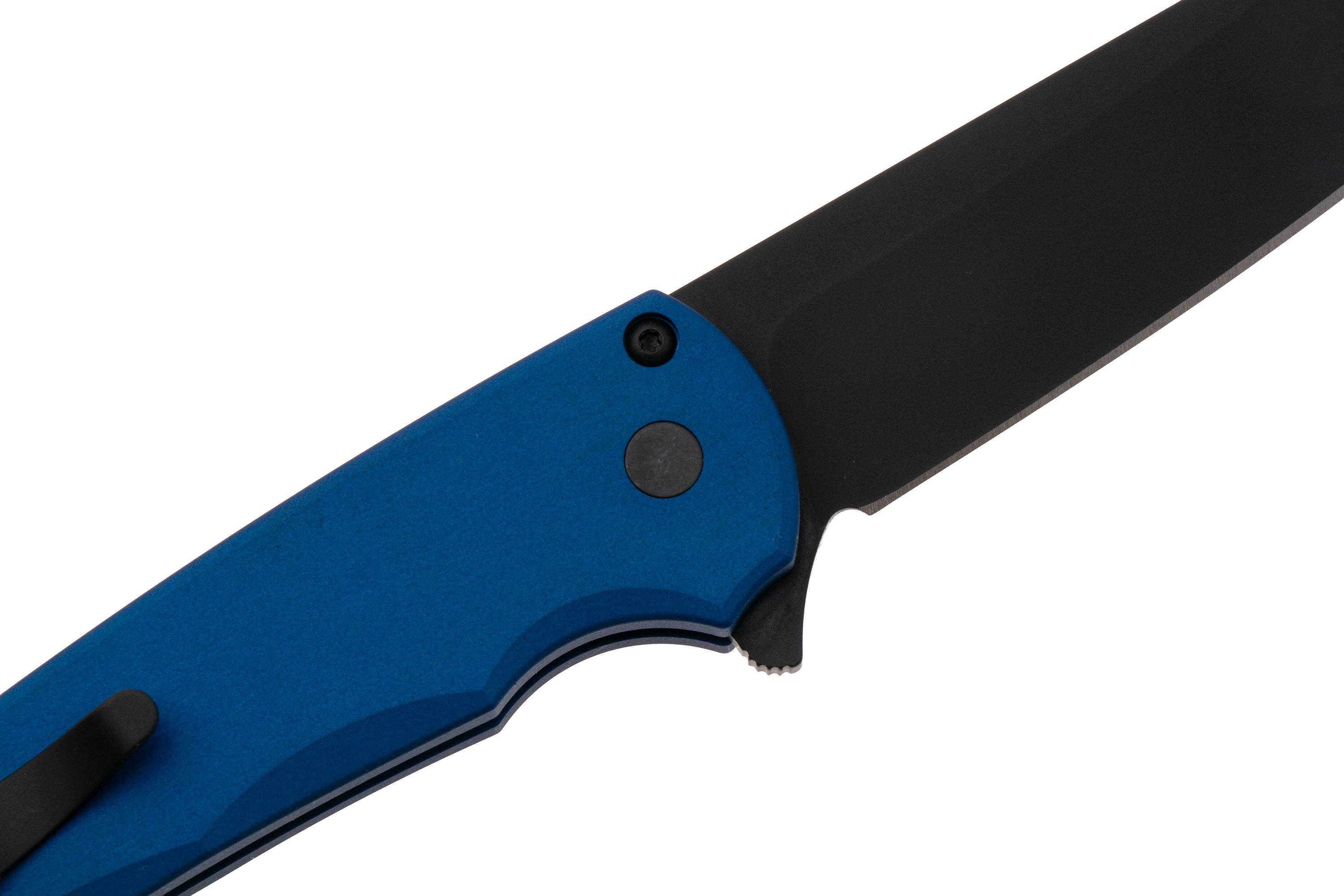 Pro-Tech Malibu 5403-BLUE, DLC MagnaCut Reverse Tanto, Blue Aluminum ...