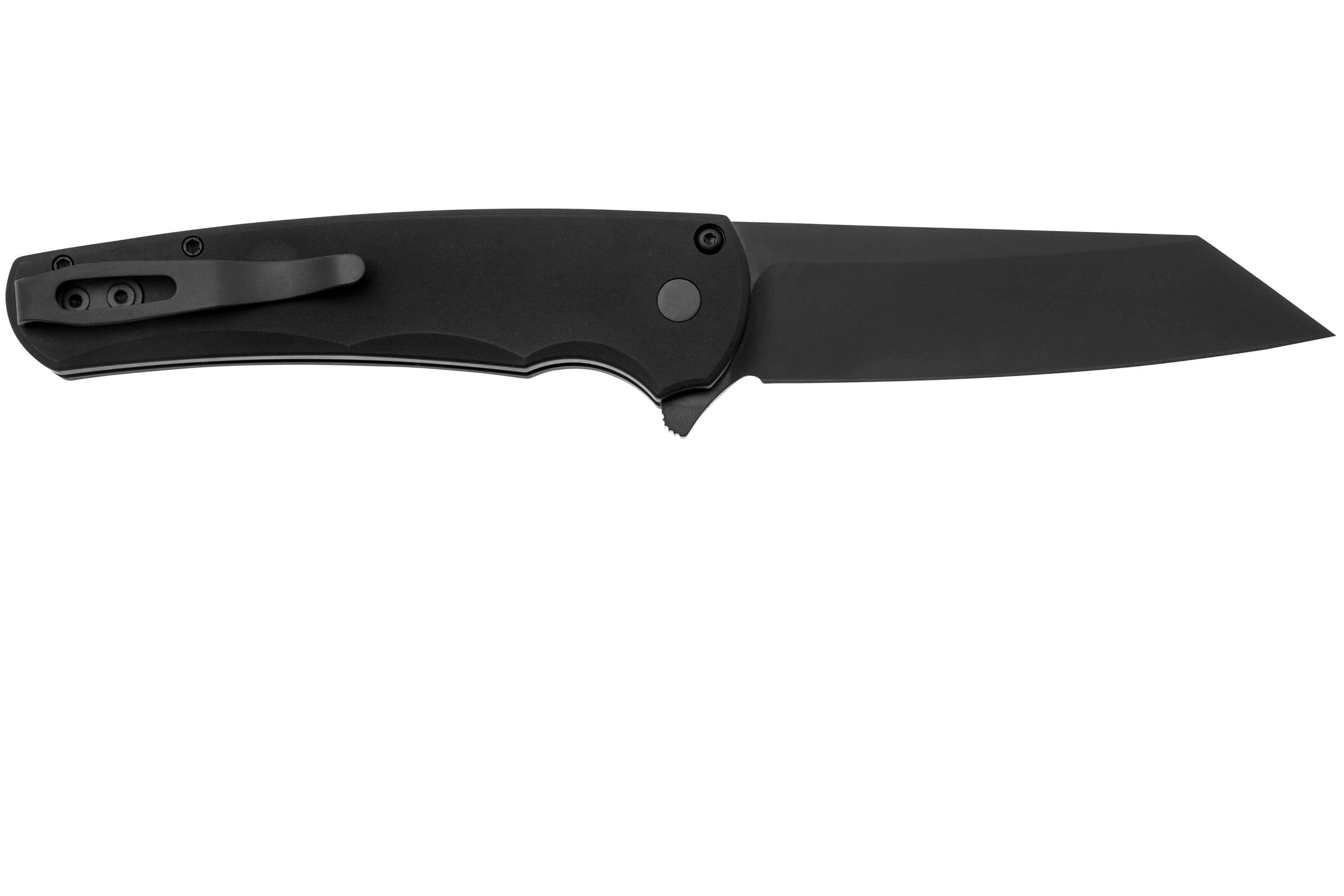 Pro-Tech Malibu 5403 Black DLC MagnaCut Reverse Tanto, Black Aluminum ...