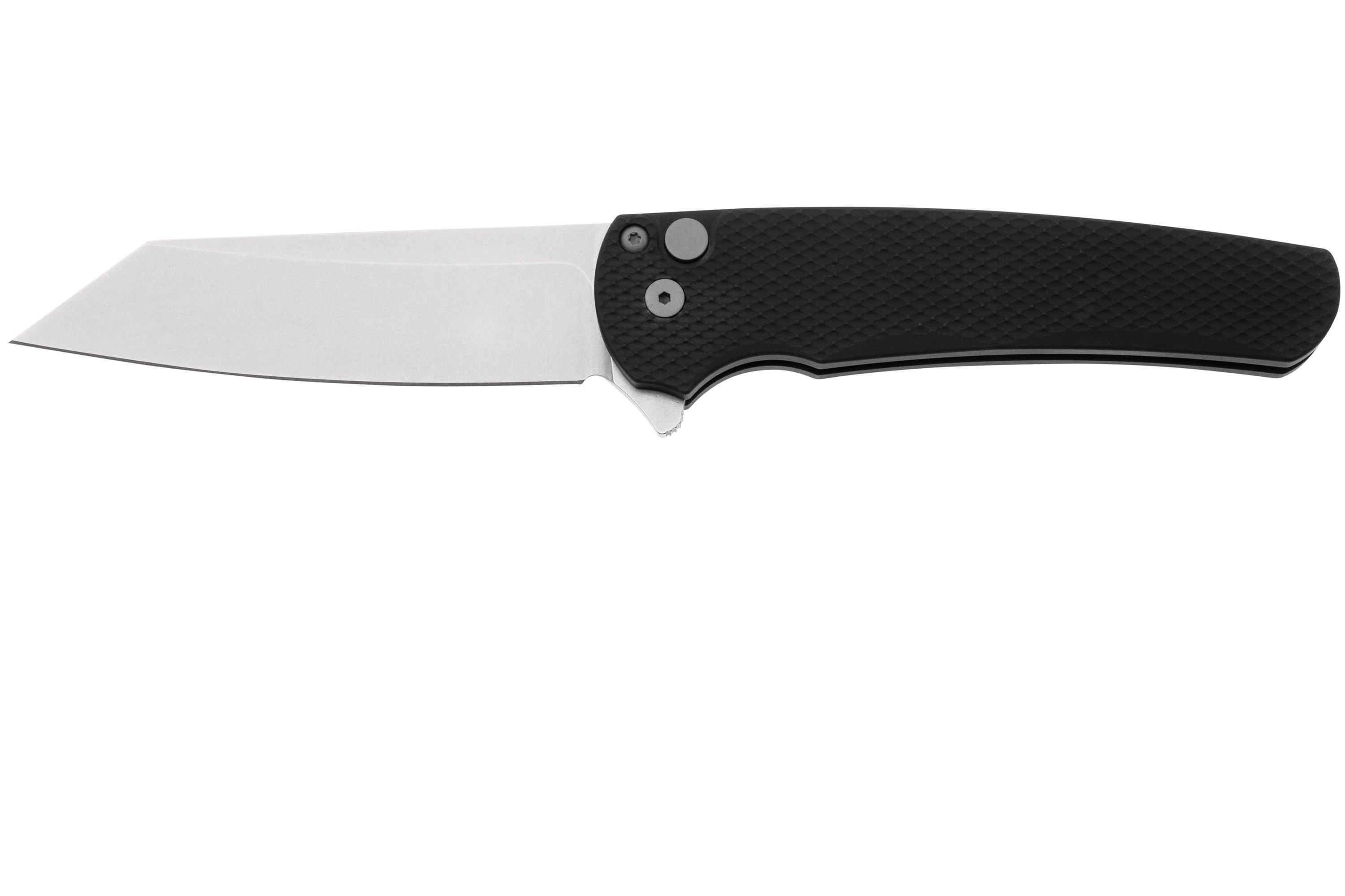 Pro-Tech Malibu 5405 Stonewash MagnaCut Reverse Tanto, Textured Black Aluminum, zakmes ...