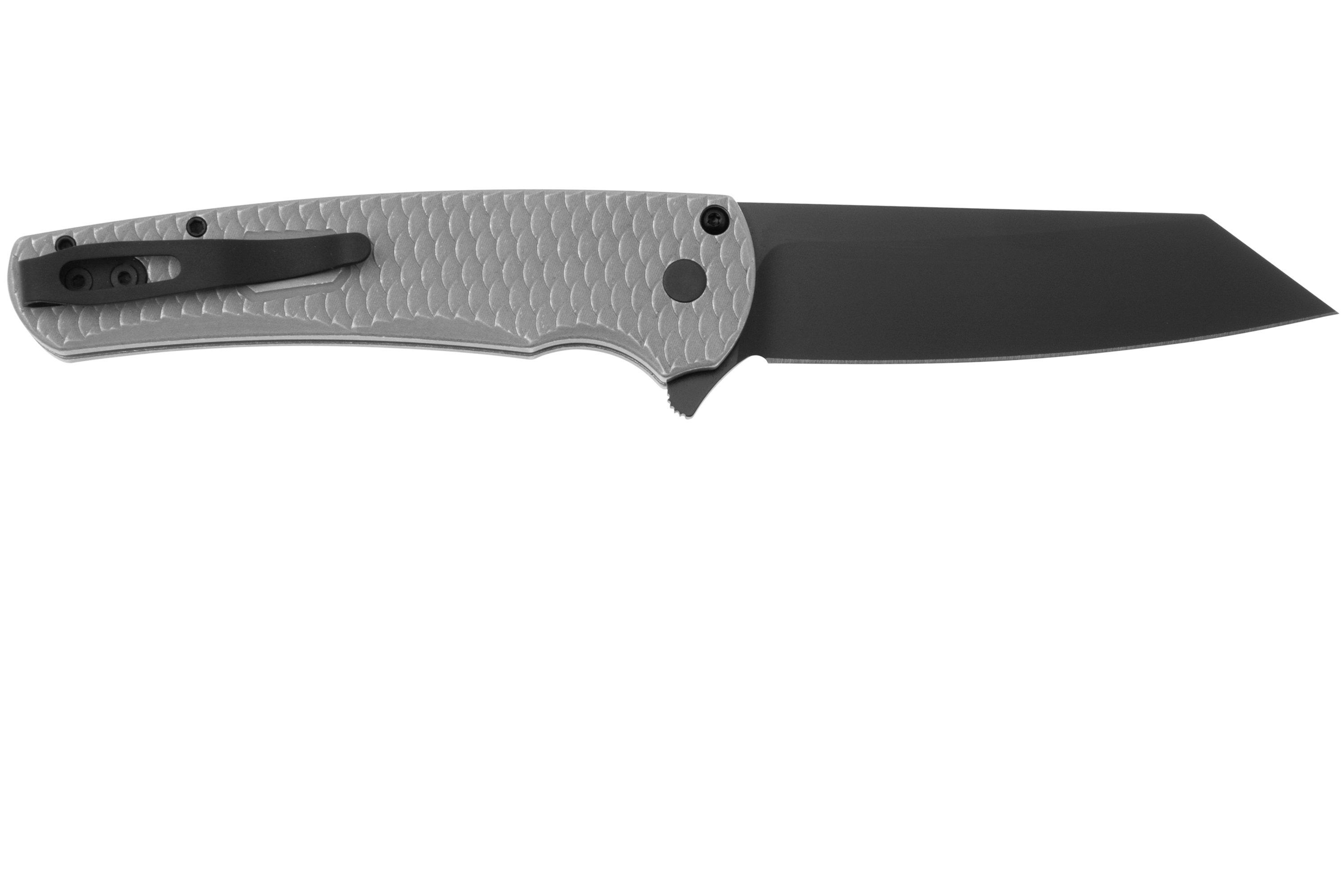 Pro-Tech Malibu 5436-BW DLC Black Magnacut Reverse Tanto, Grey Aluminum ...