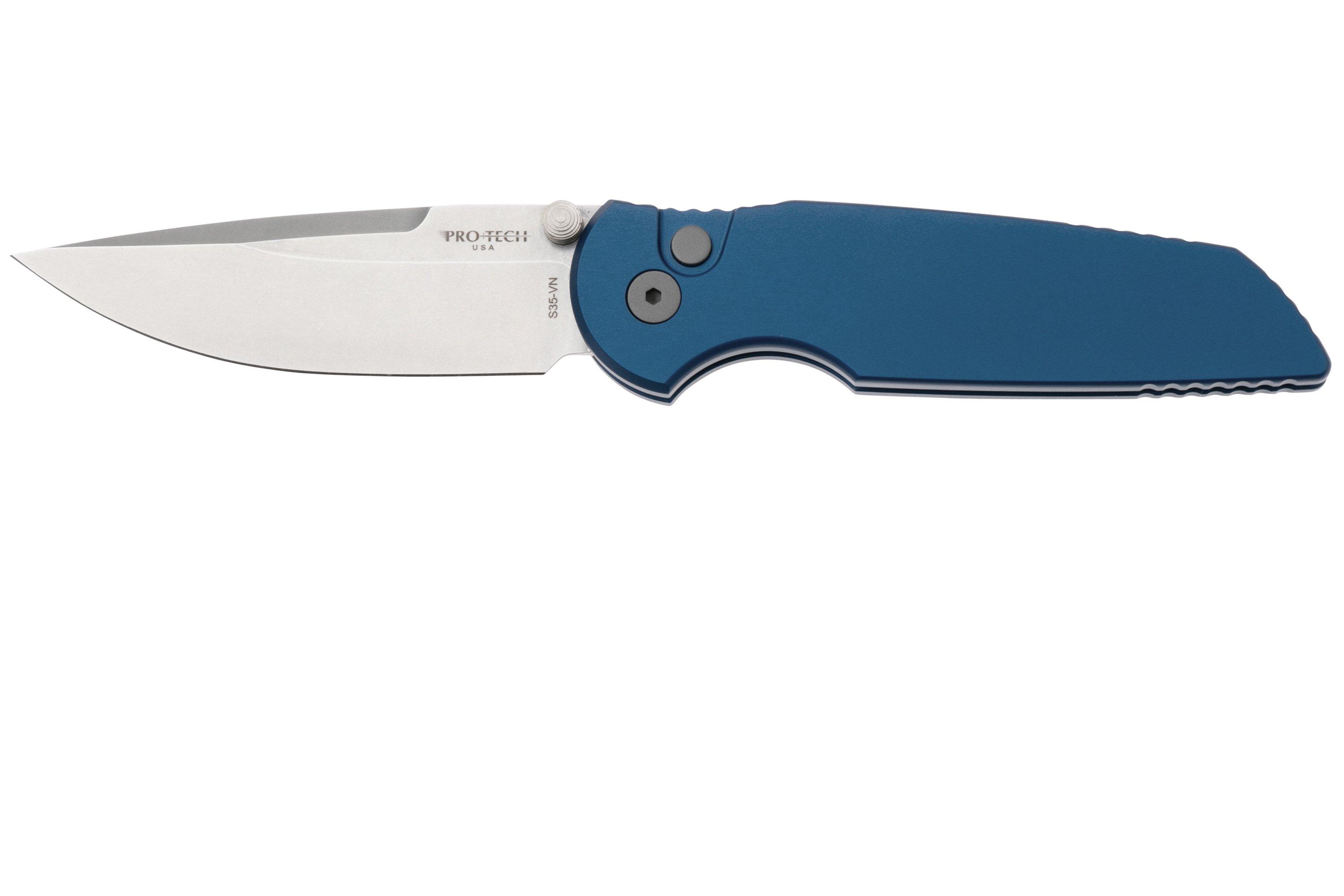 Pro-Tech TR-3 Integrity INT101-BLUE, Stonewashed S35VN, Solid Blue ...